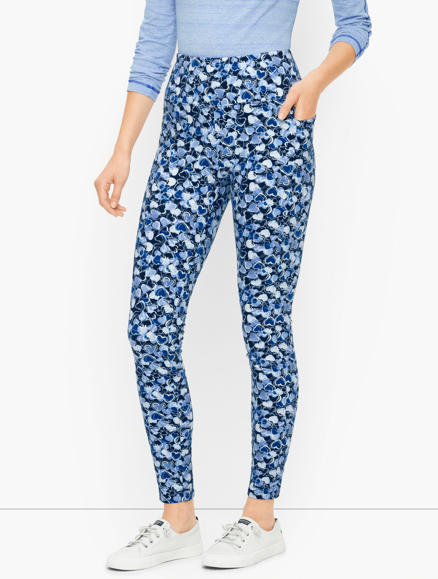 High Waist Leggings - Scribble Hearts | Talbots