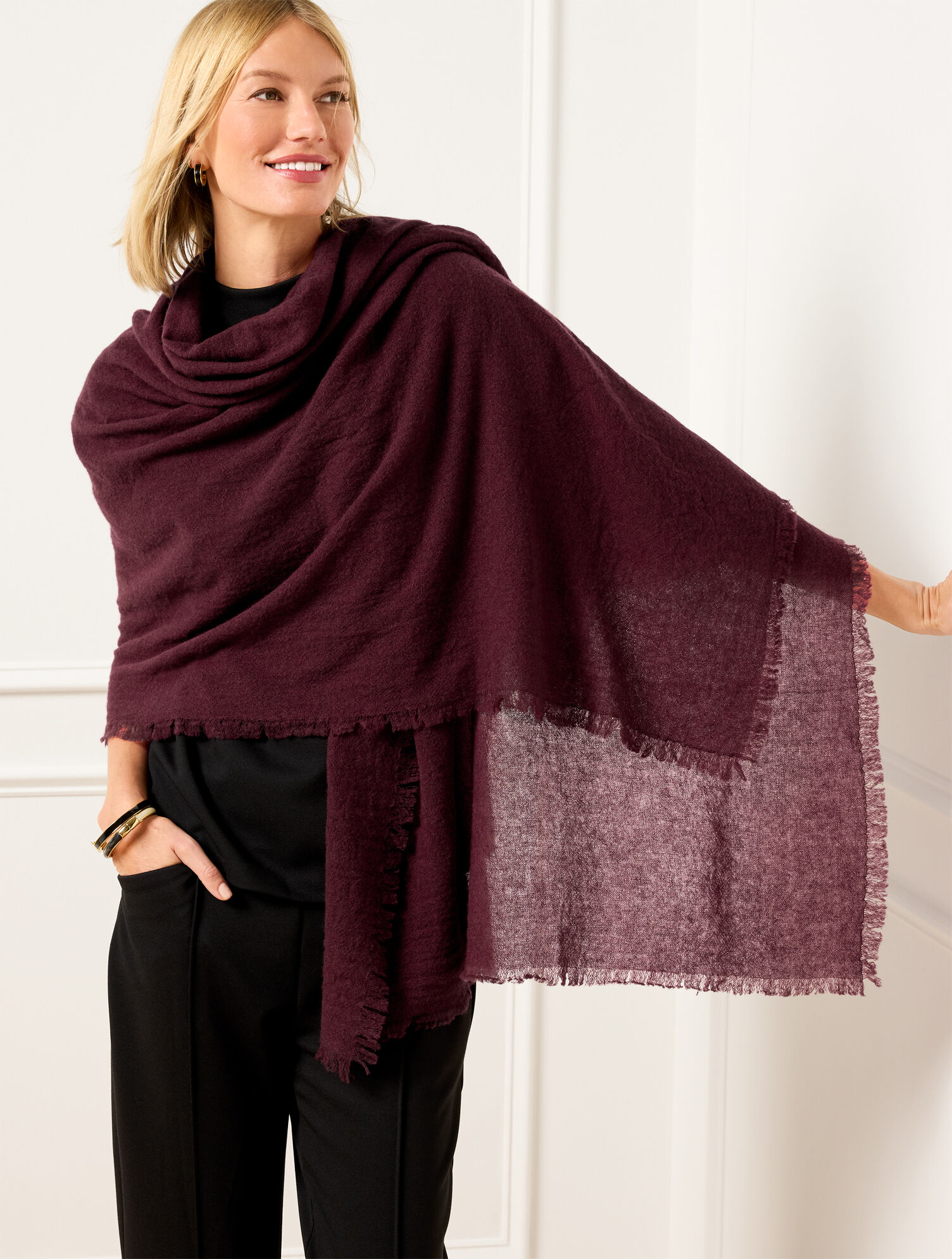 Fringe Wool Wrap | Talbots
