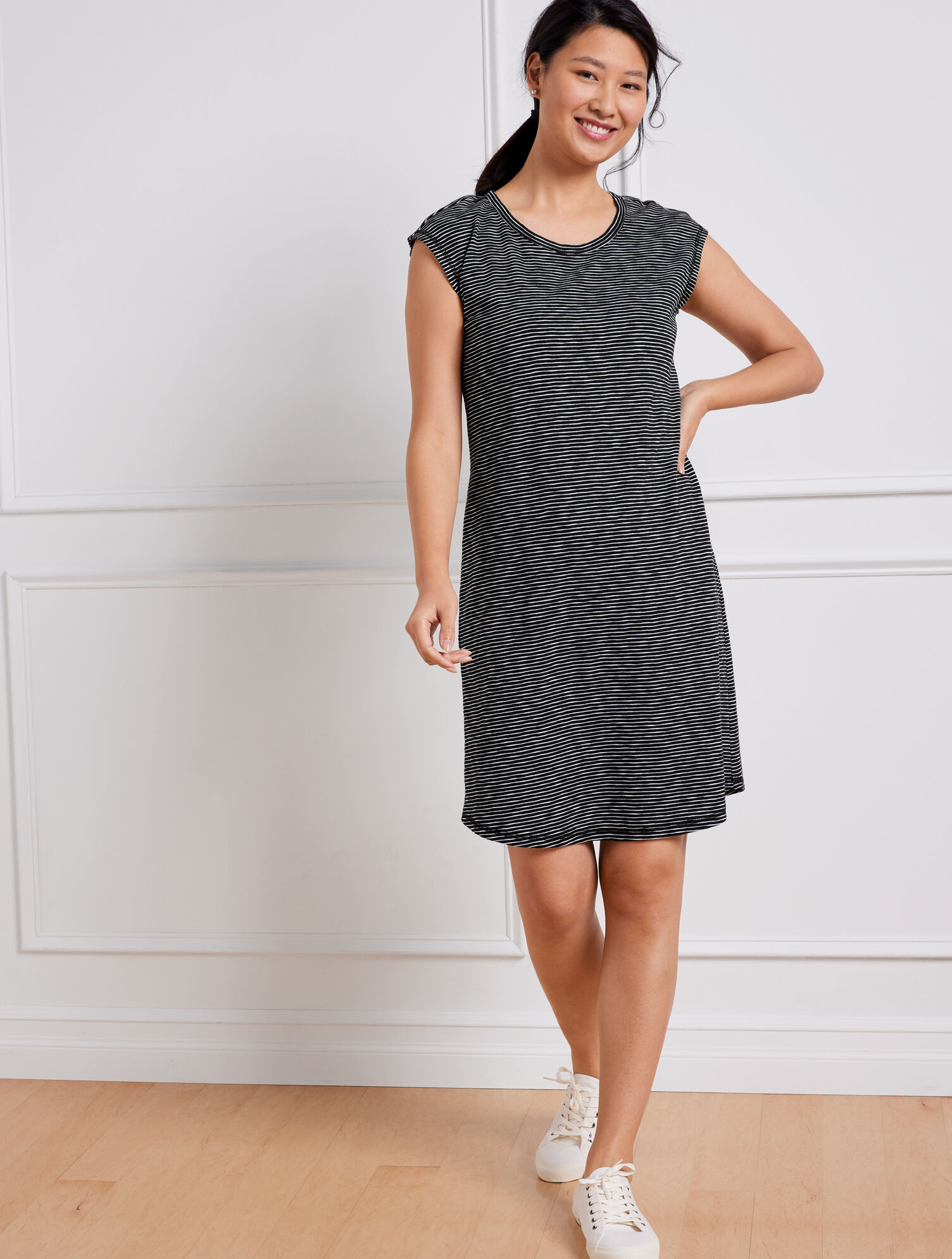 Ruched Back Dress - Lush Stripe | Talbots
