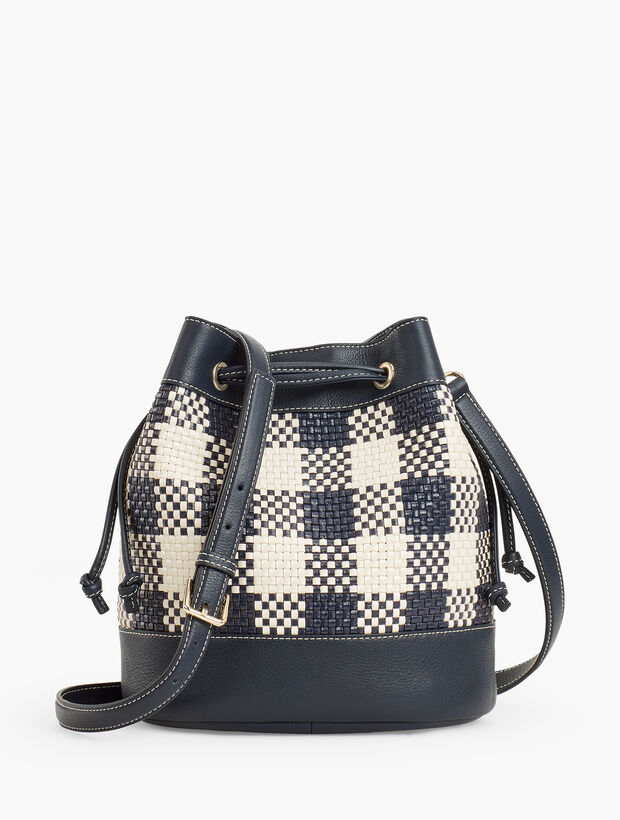 Gingham Weave Drawstring Bag | Talbots
