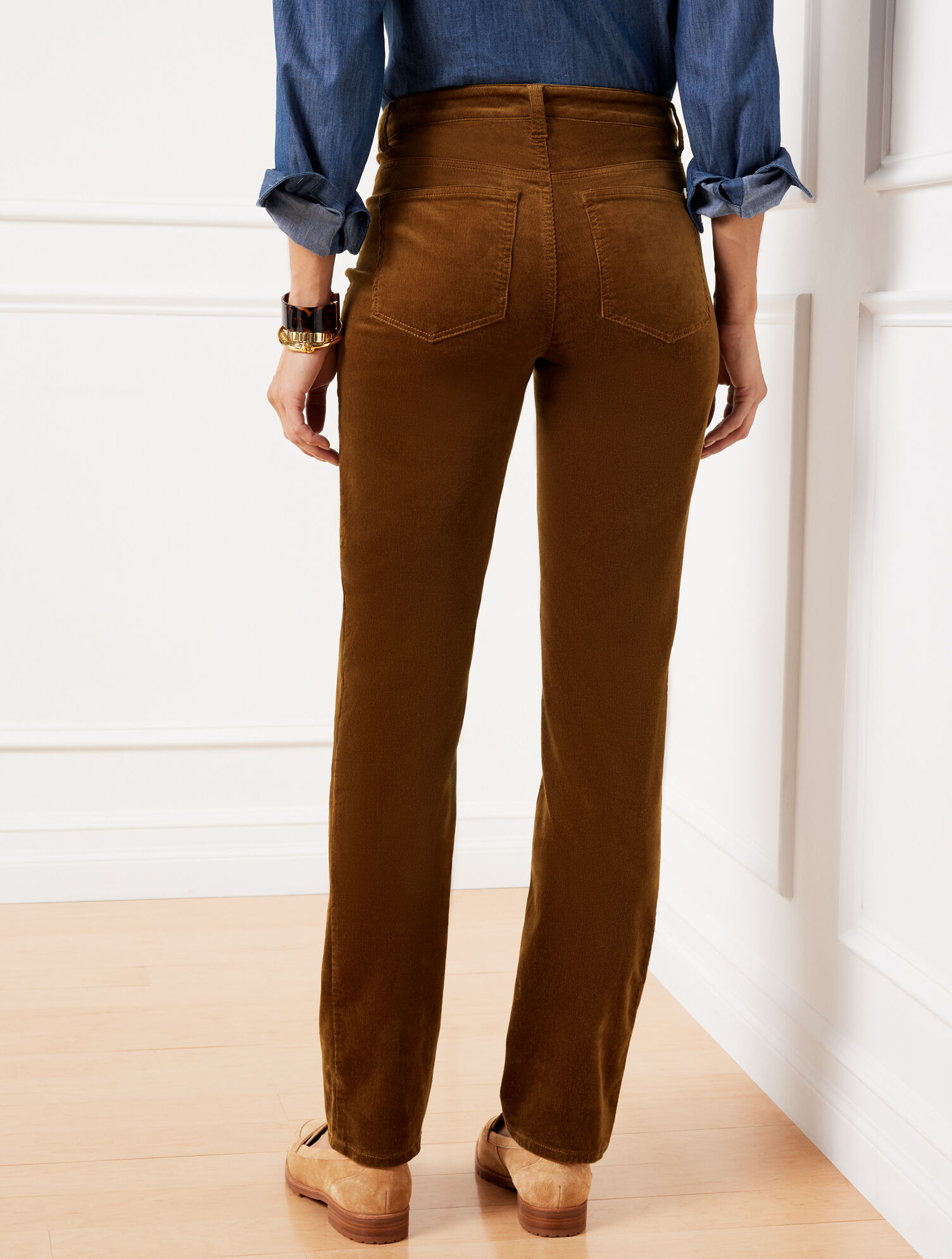 Stretch Corduroy Straight Leg Pants - Solids | Talbots