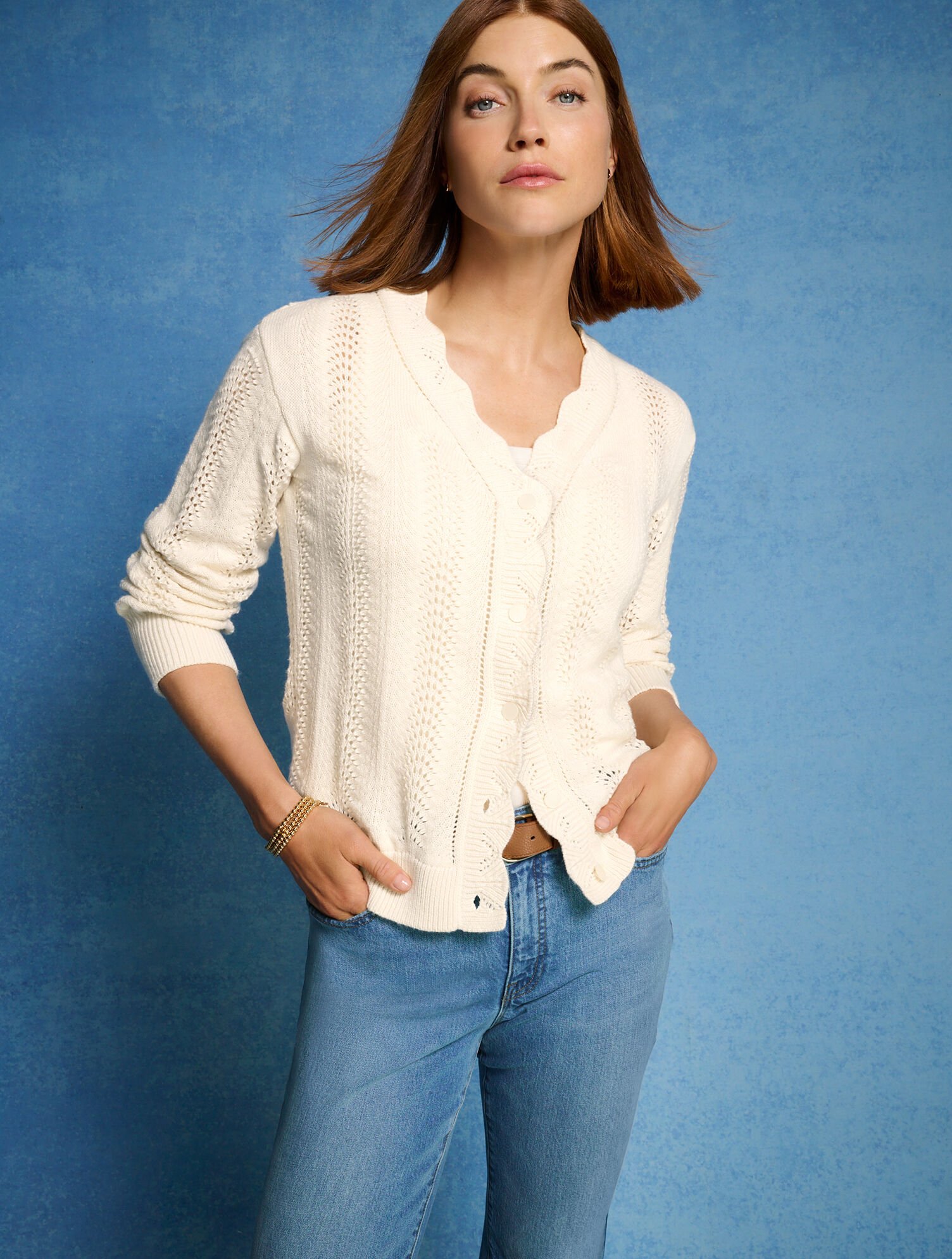 Pointelle Stitch Cardigan | Talbots