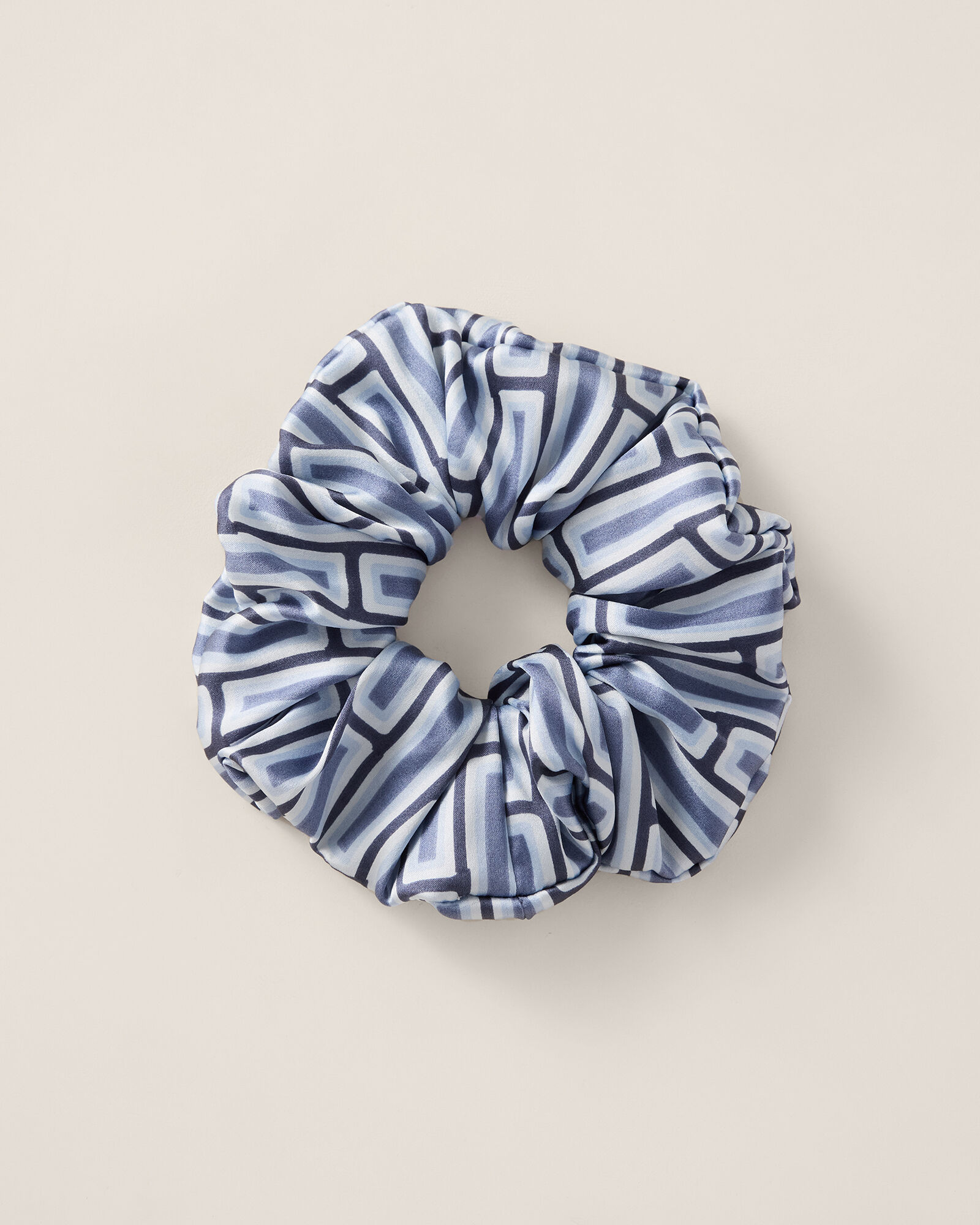 Washable Silk Geo Print Scrunchie | Haven Well Within