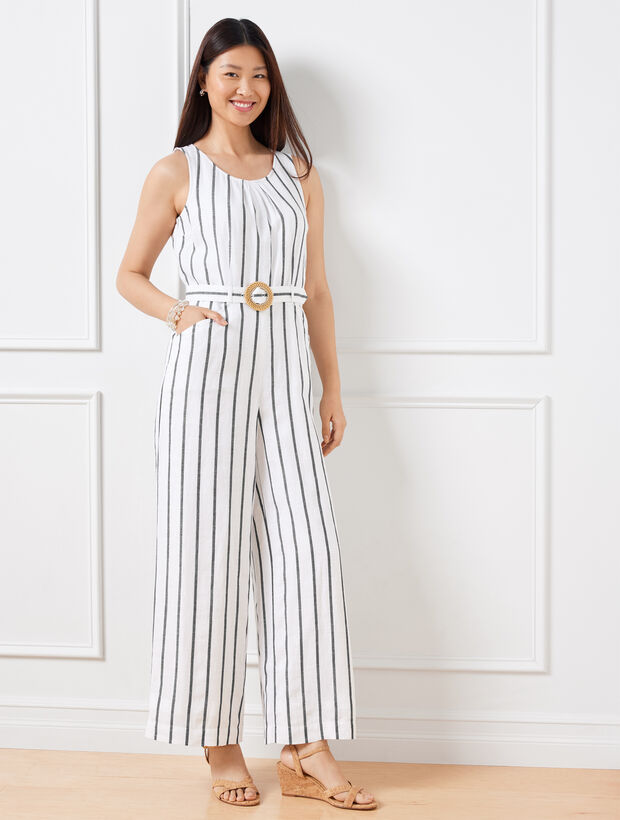 Linen Cotton Jumpsuit - Hammock Stripe | Talbots