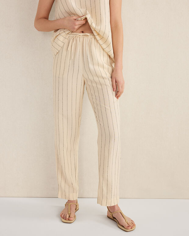 Linen Blend Dobby Stripe Pants | Haven Well Within