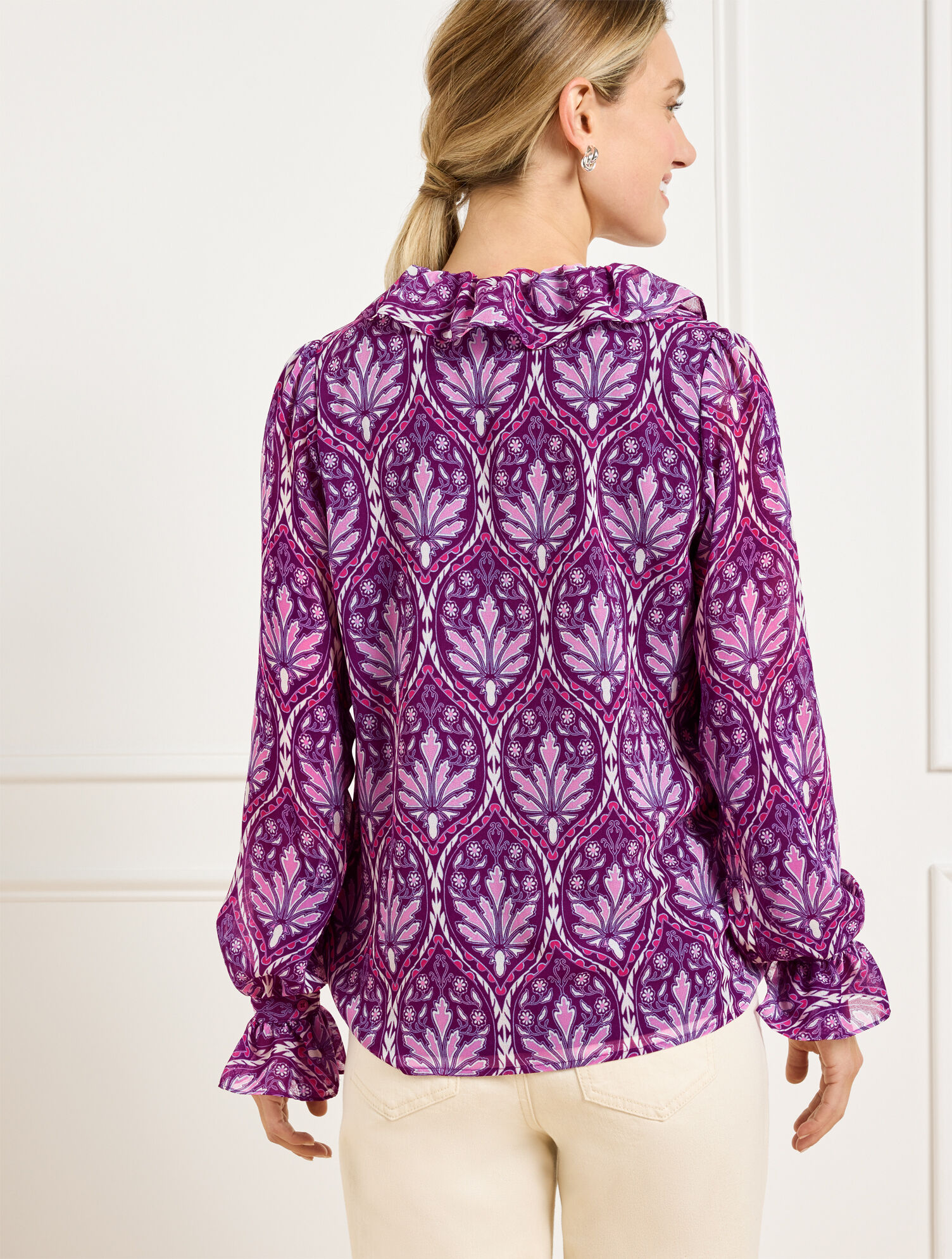 Ruffle Top - Floral Medallion | Talbots