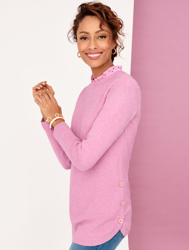 Button Detail Textured Sweater | Talbots