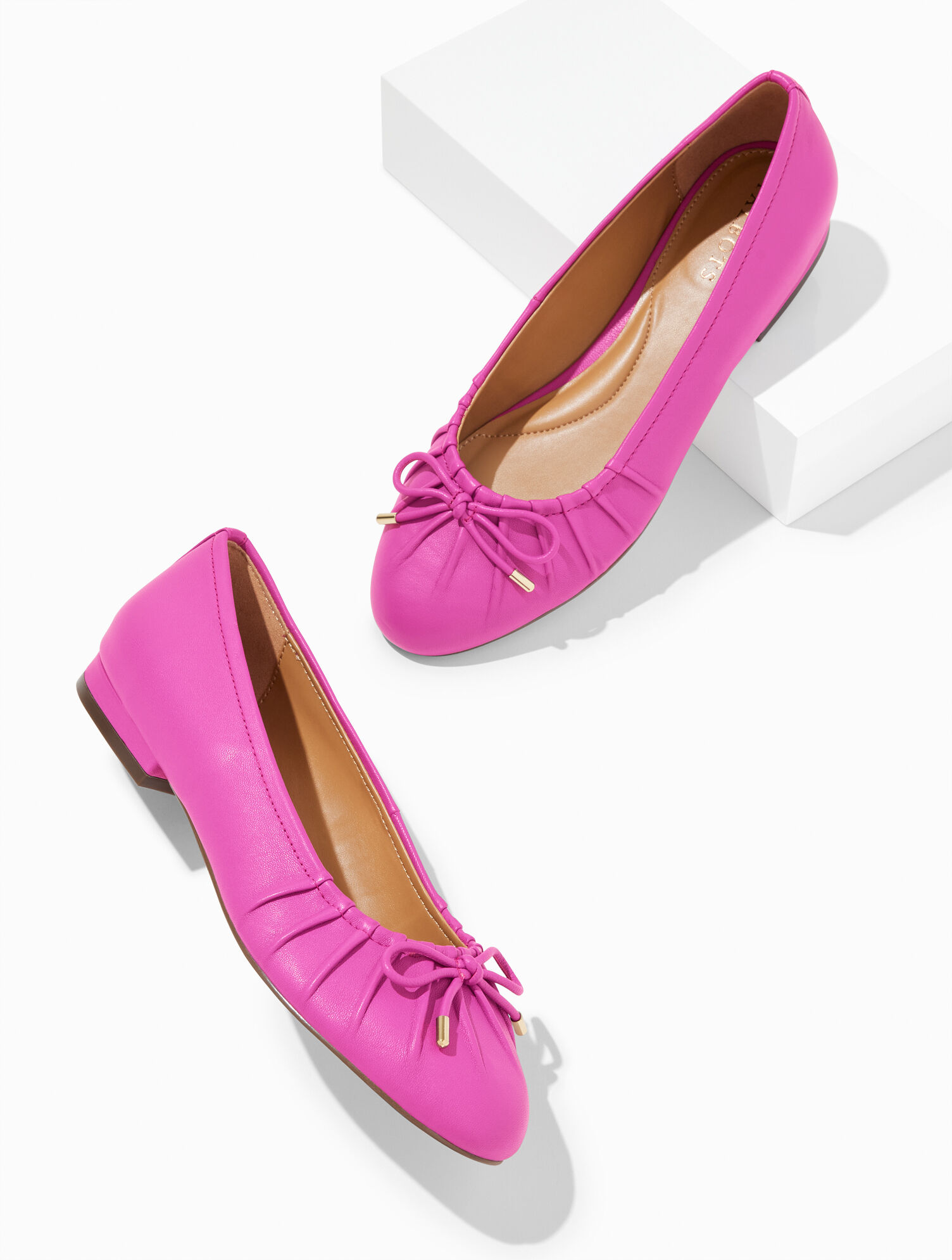 Madison Pleated Nappa Ballet Flats | Talbots