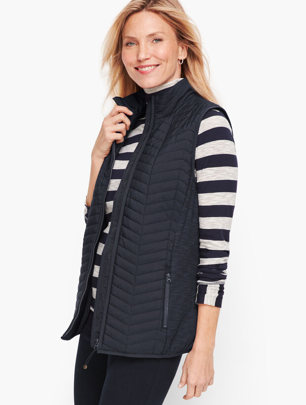 Chevron Quilted Vest | Talbots