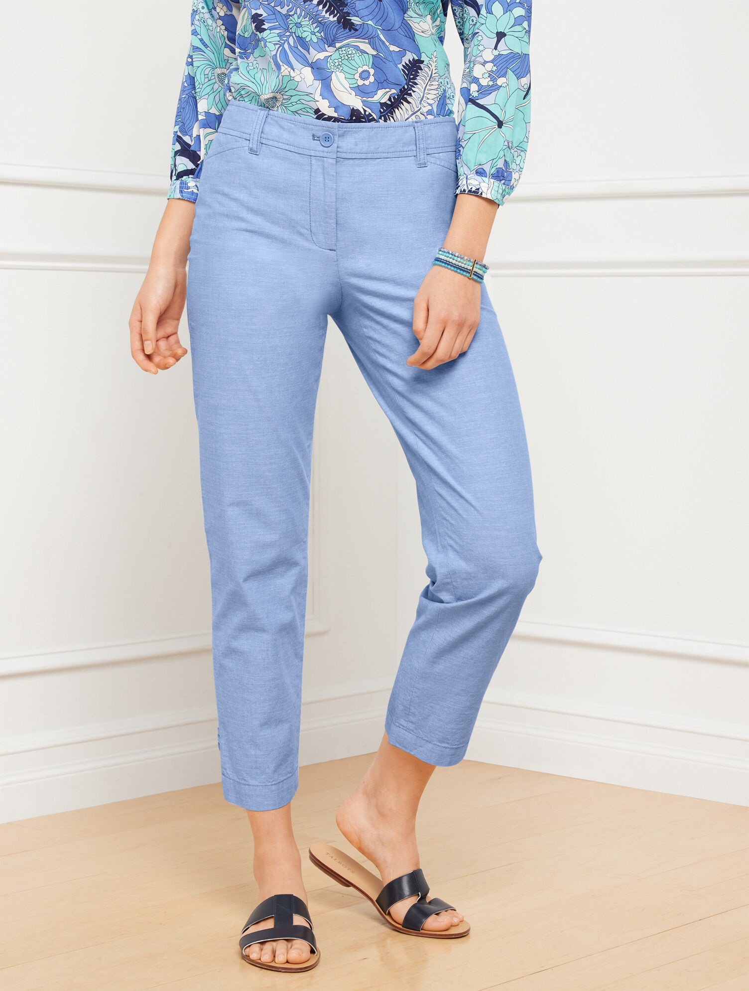 Perfect Crops - Newport Chambray - Curvy Fit | Talbots