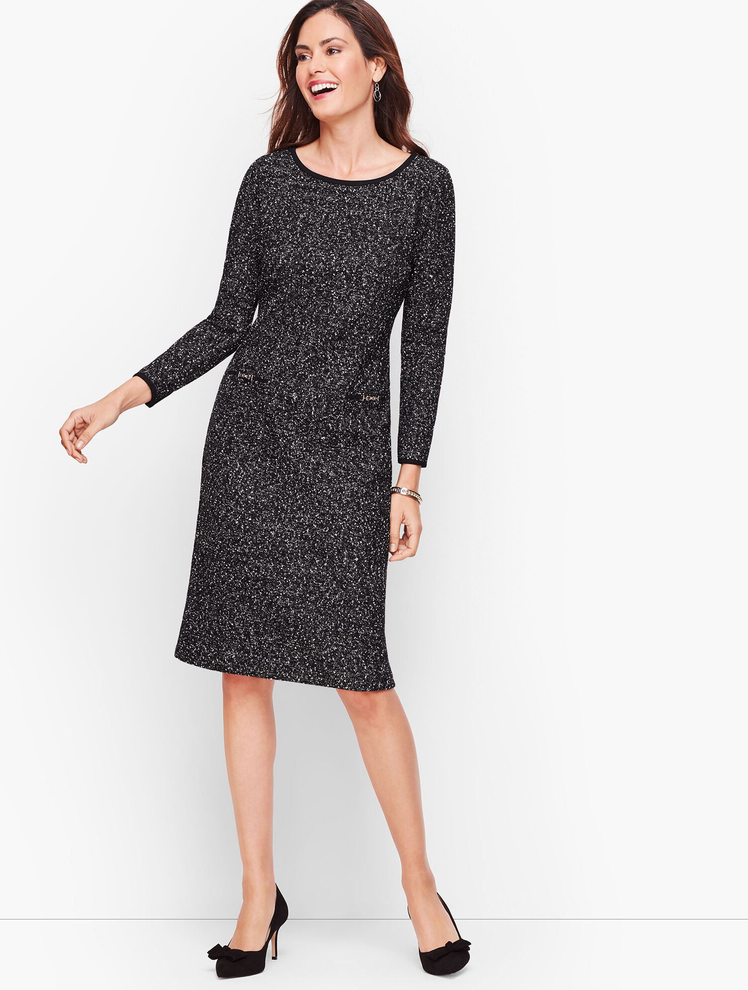 Knit Tweed Shift Dress | Talbots