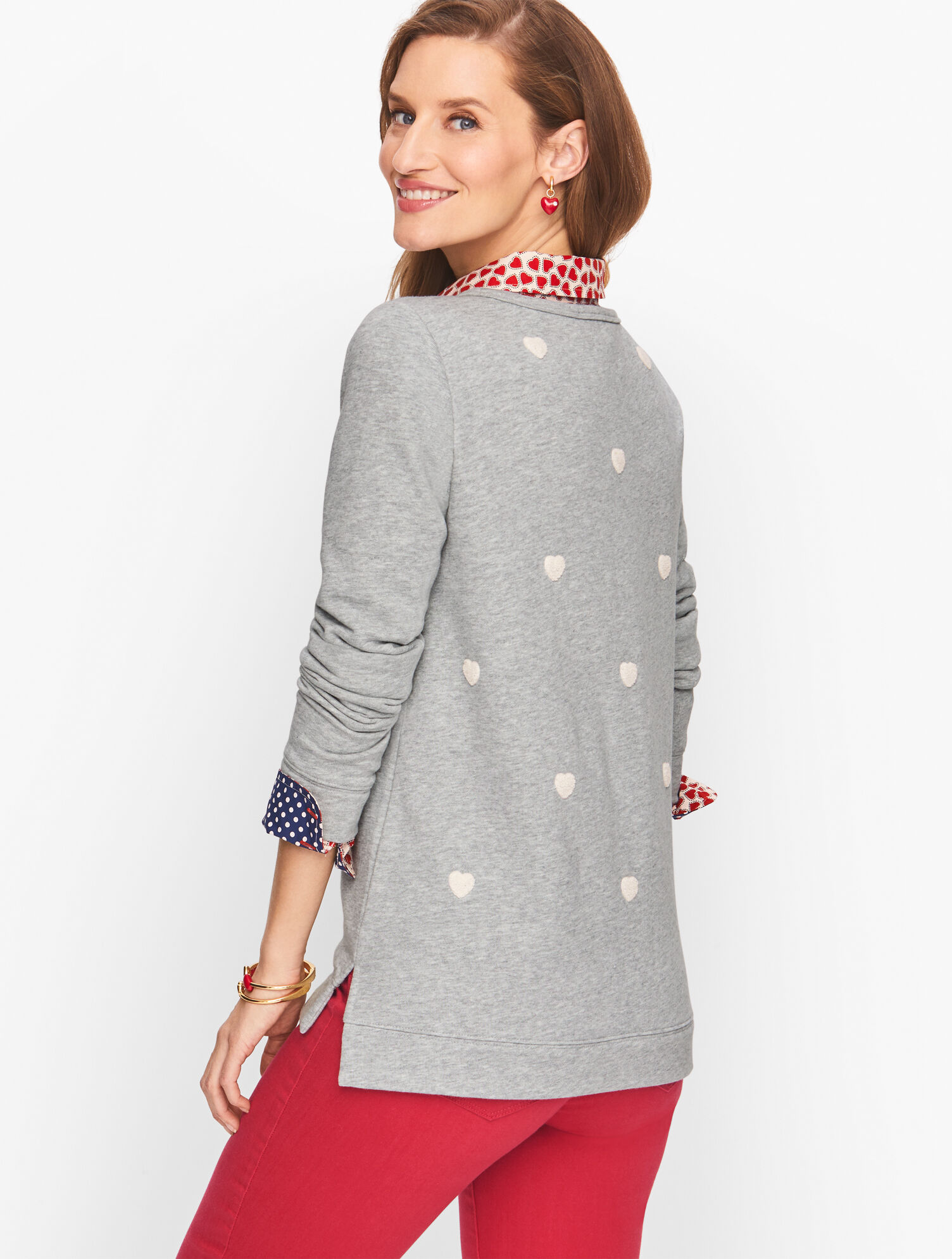 Embellished Hearts Sweatshirt | Talbots