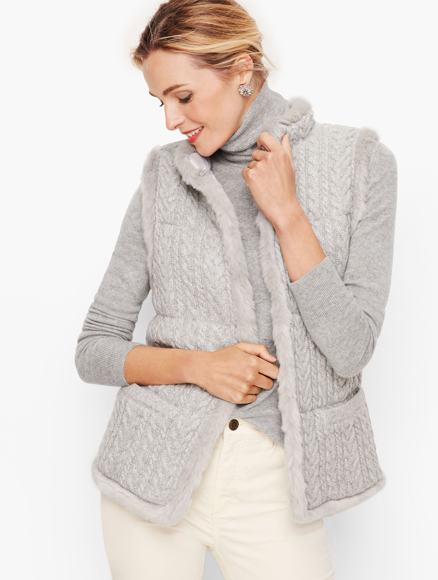 CableKnit Sweater Vest - Lurex® | Talbots