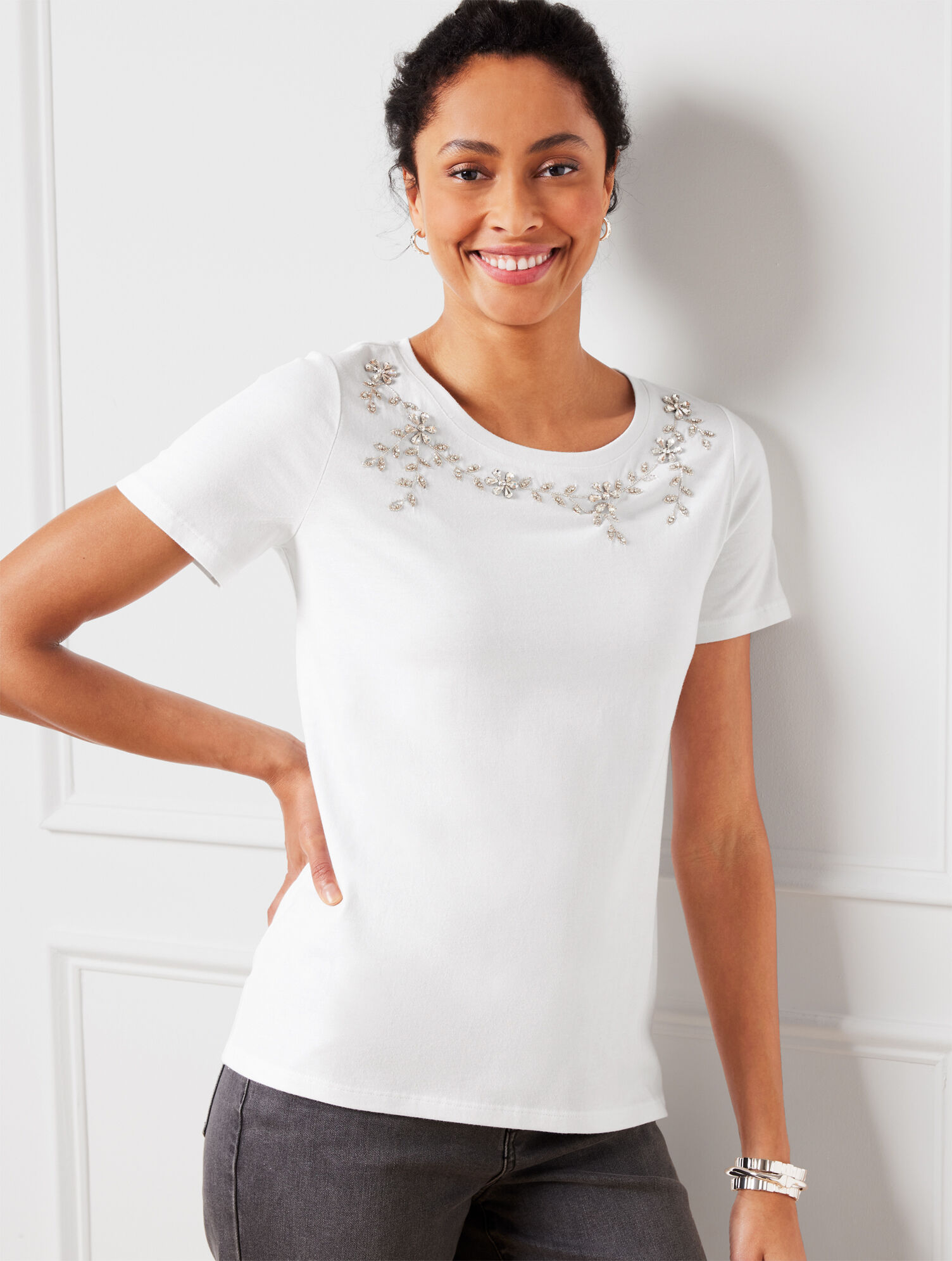 Embellished Crewneck Tee | Talbots