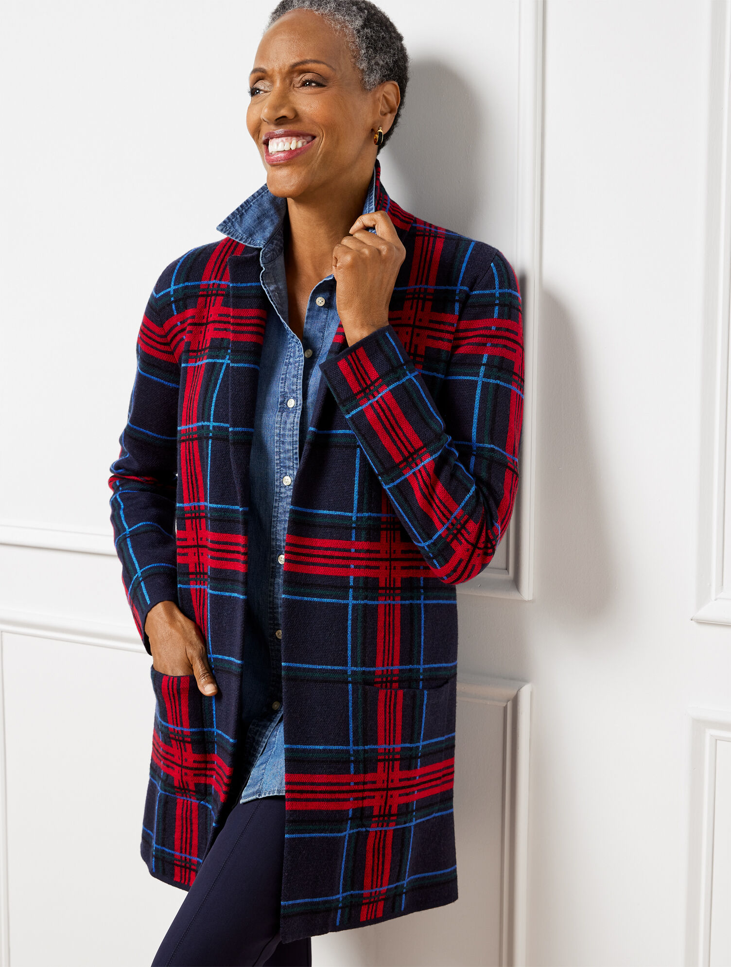 Merino Wool Coatigan - Cabin Plaid | Talbots