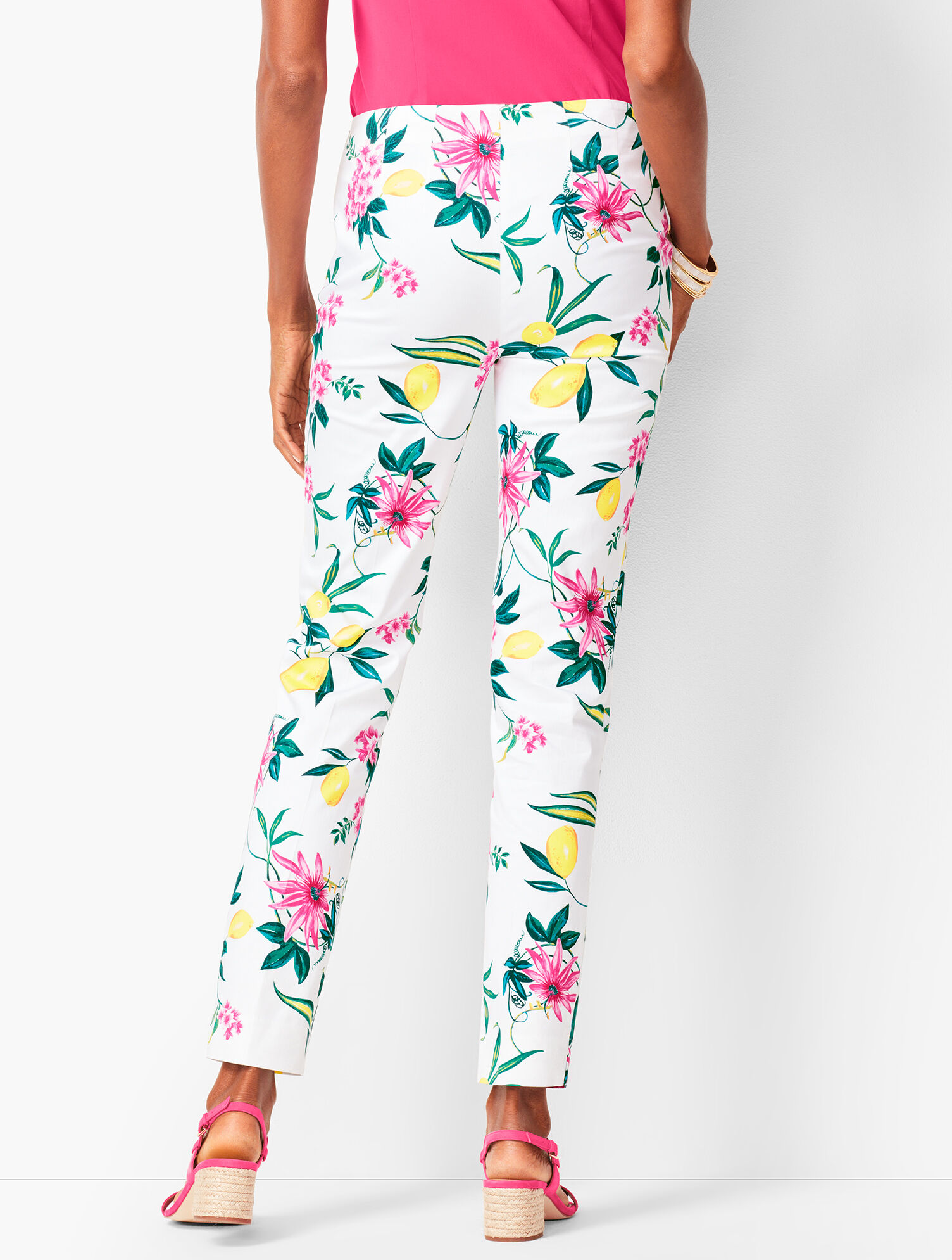 Lemon-Motif Tailored Ankle Pants | Talbots