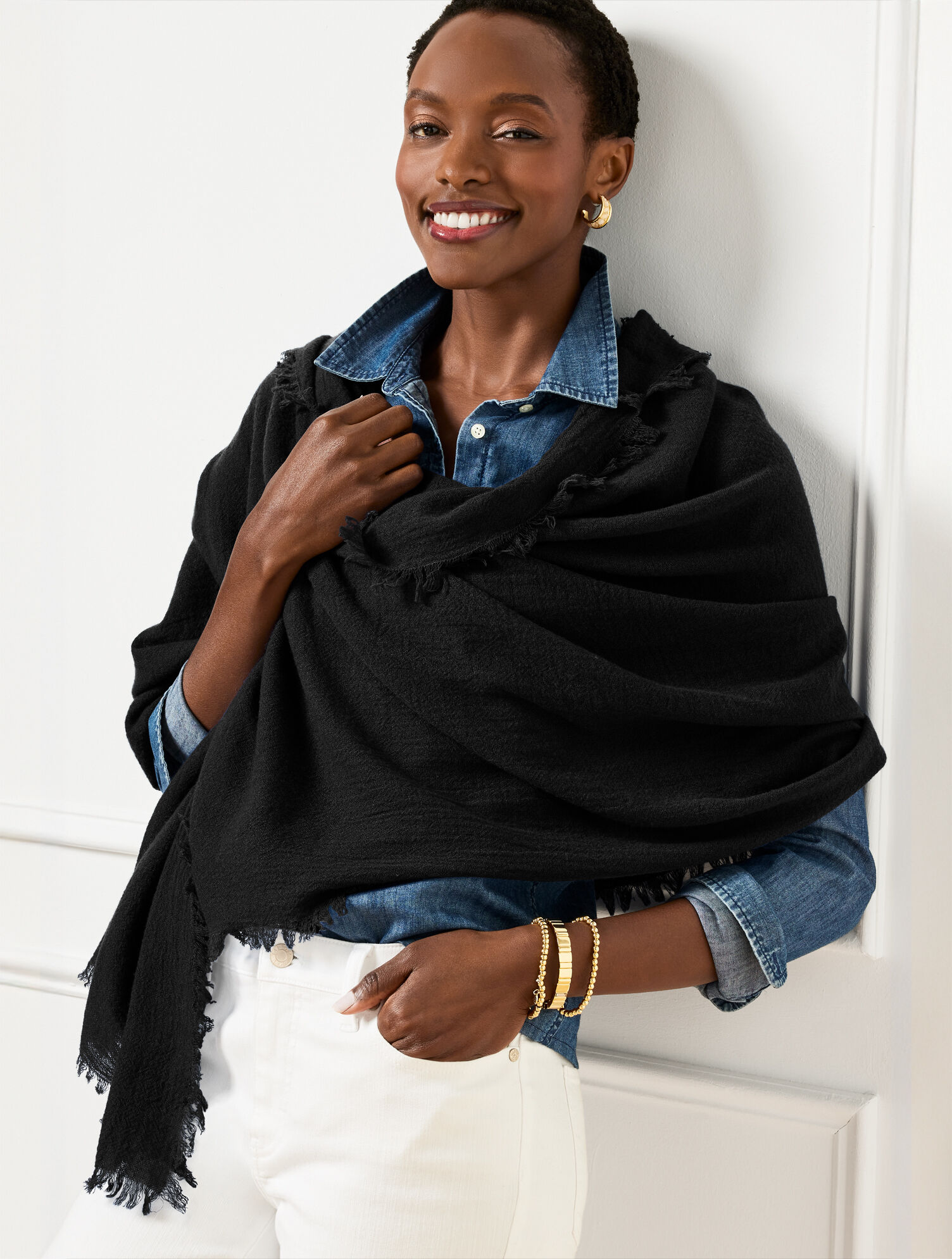 Fringe Wool Wrap | Talbots
