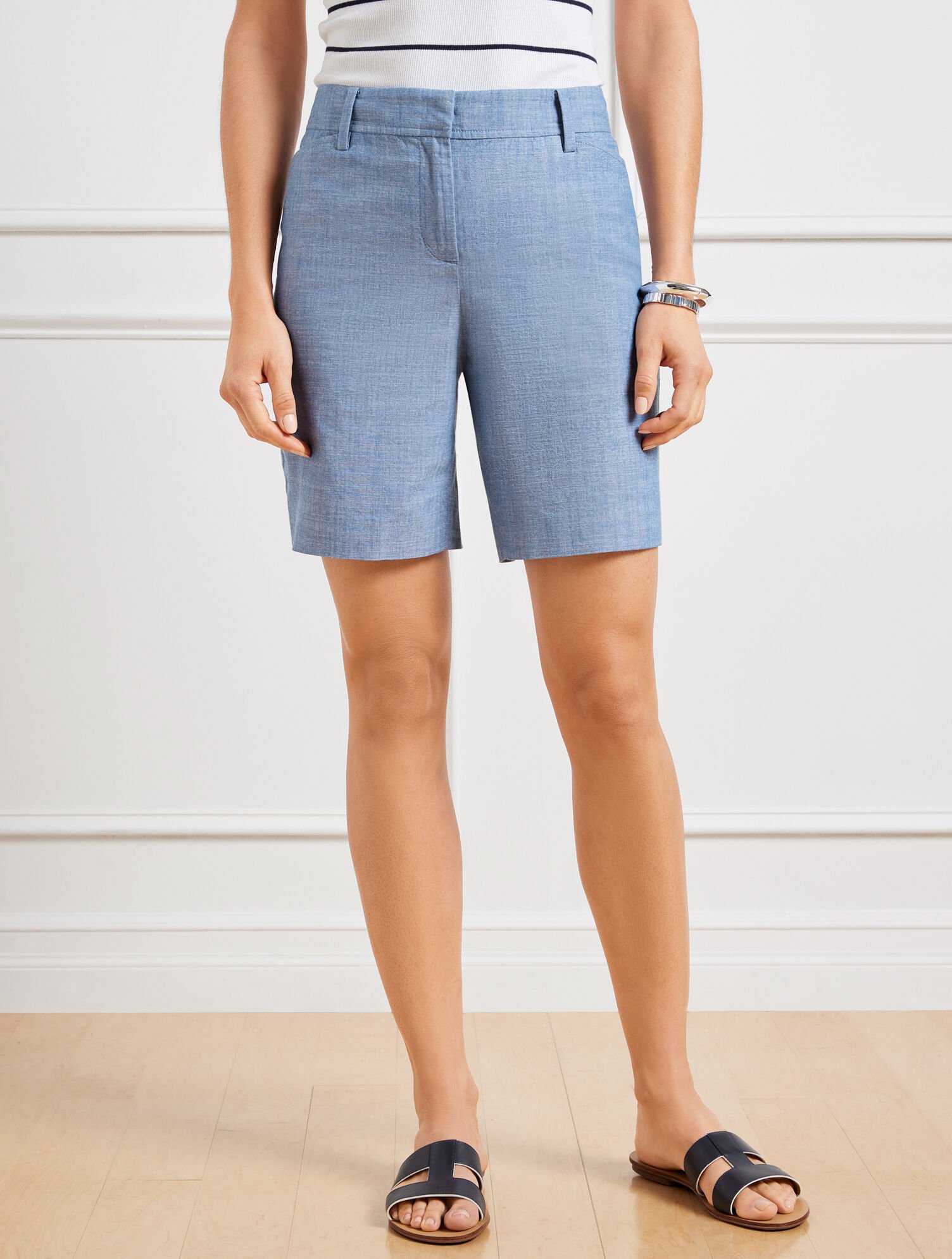 Perfect Shorts - 7"- Newport Chambray | Talbots