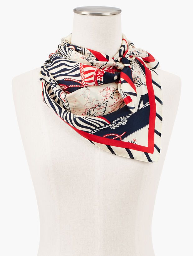Seaport Map Silk Square Scarf | Talbots