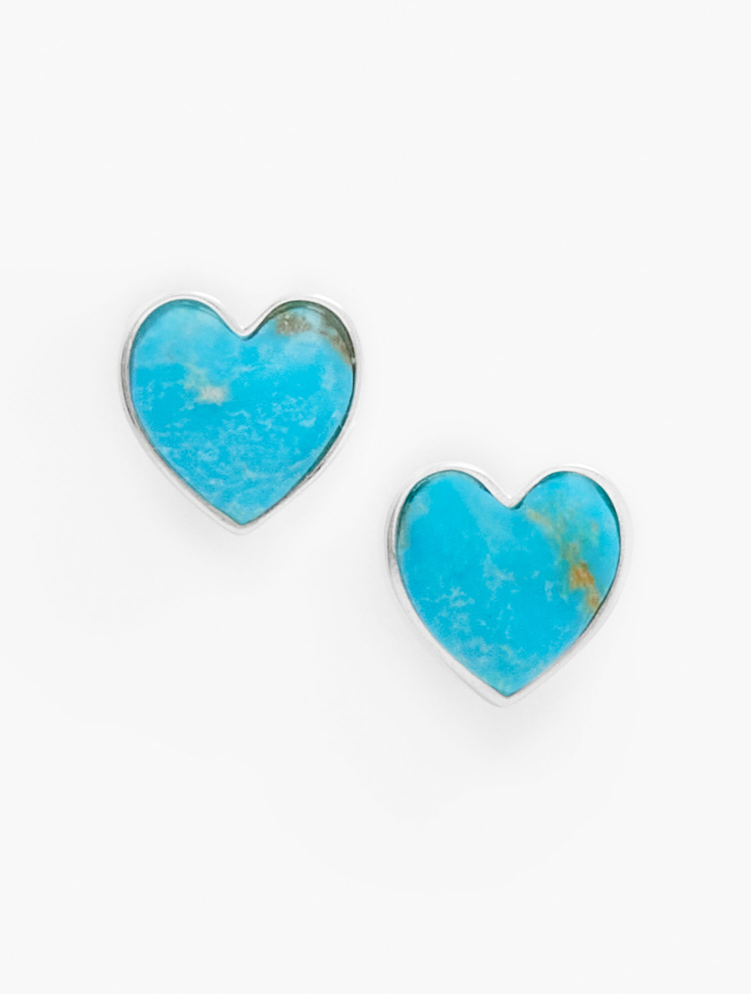 Sterling Silver Turquoise Heart Stud | Talbots