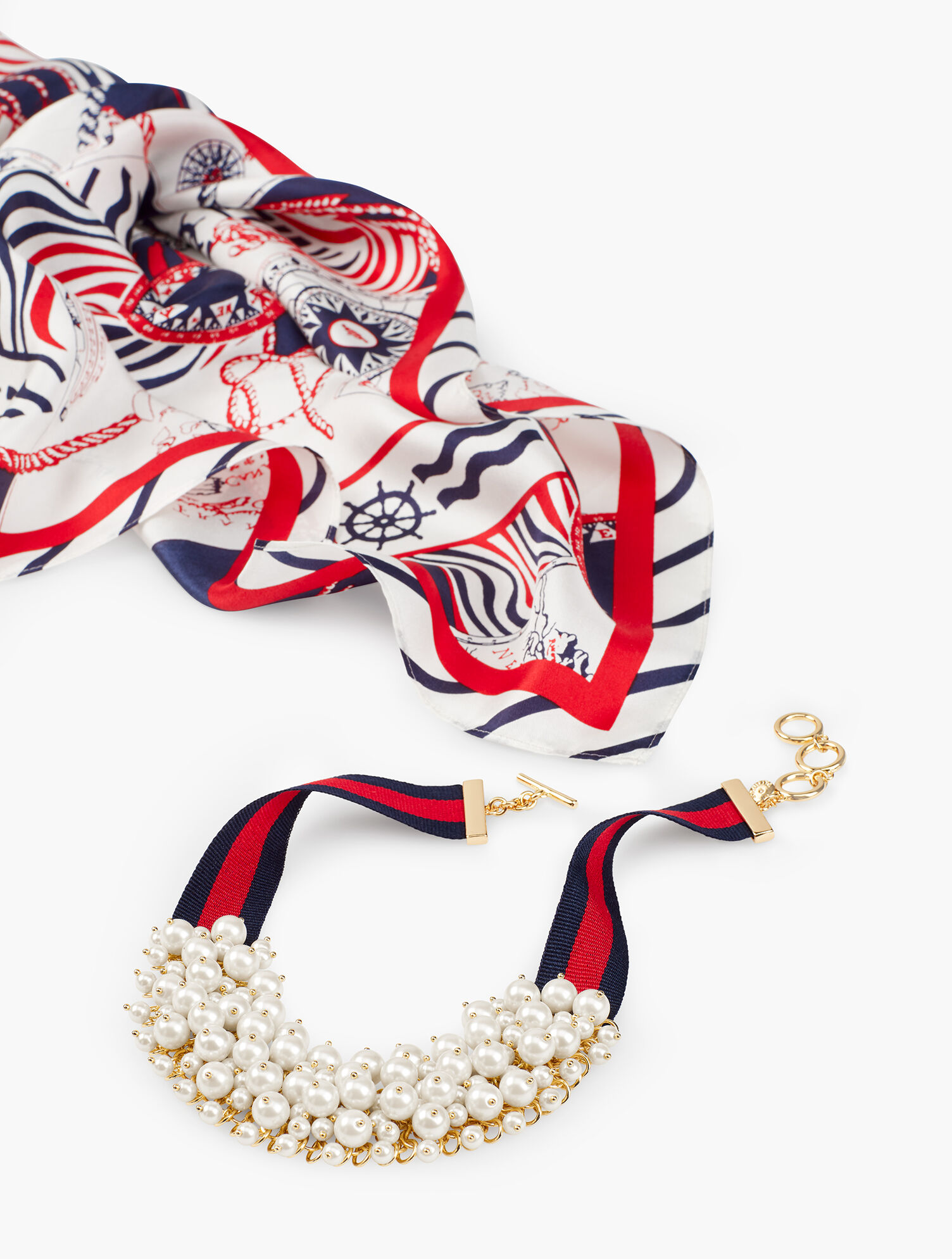 Seaport Map Silk Square Scarf | Talbots