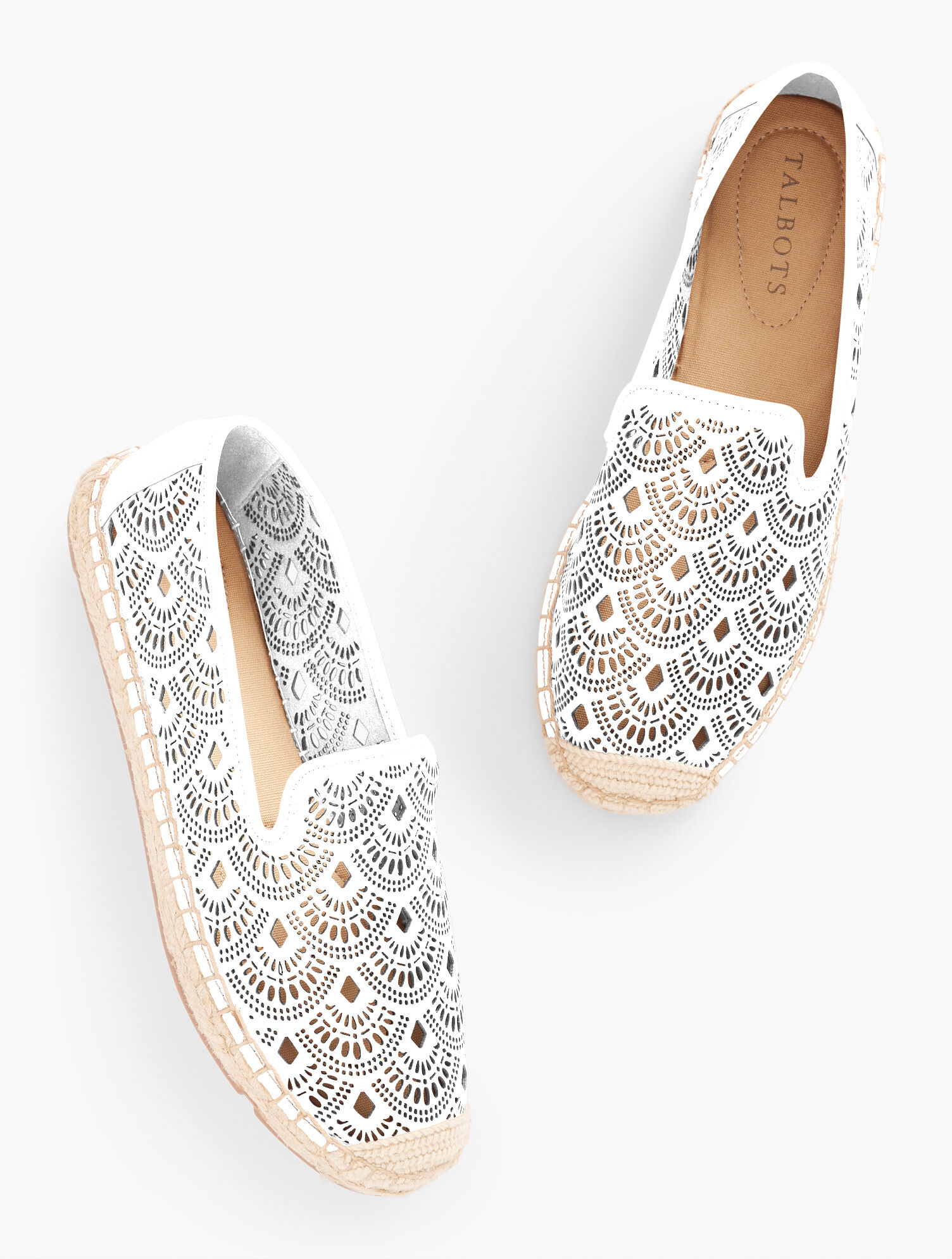 Izzy Perforated Scallop Espadrille Flats | Talbots