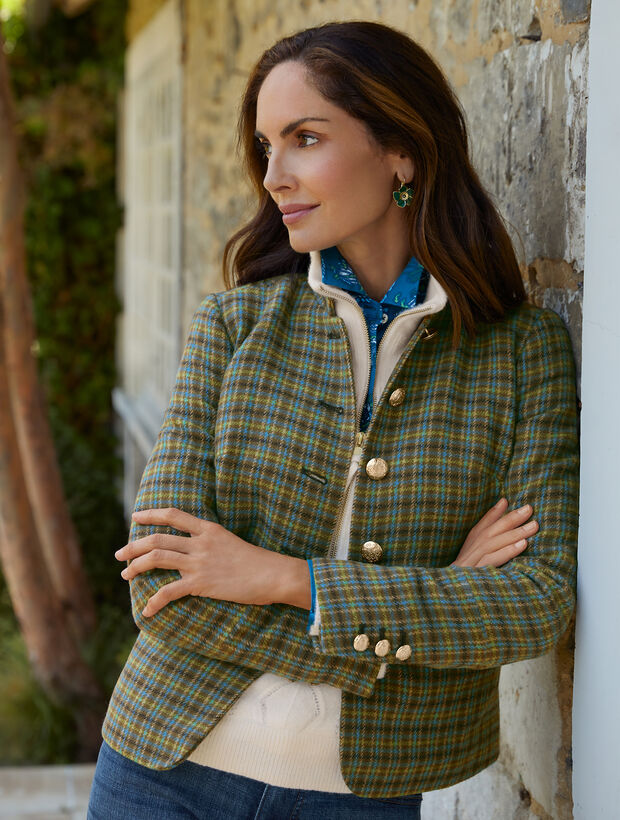 Shetland Officer Jacket - Apple Plaid | Talbots