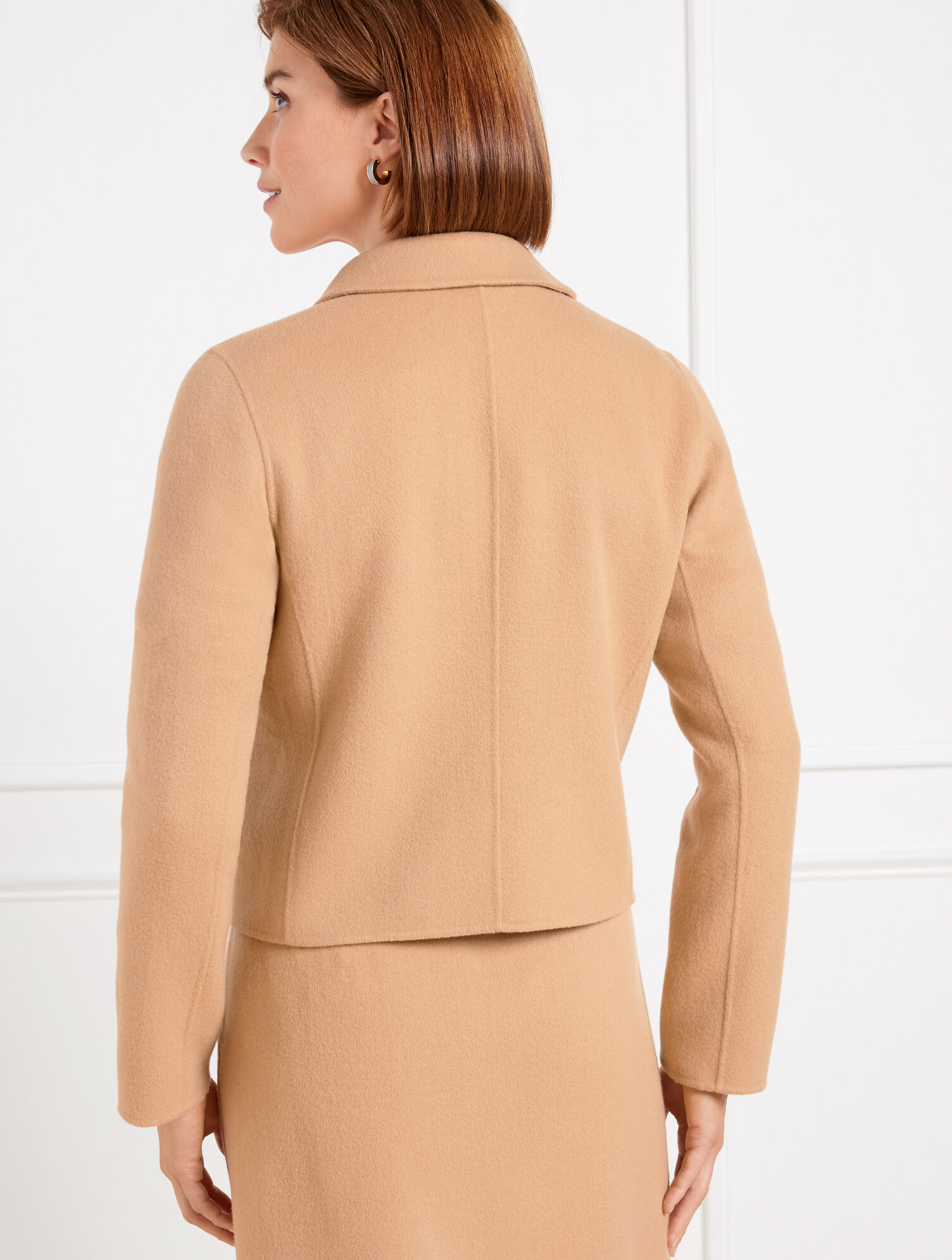 Double Face Wool Blend Crop Jacket | Talbots
