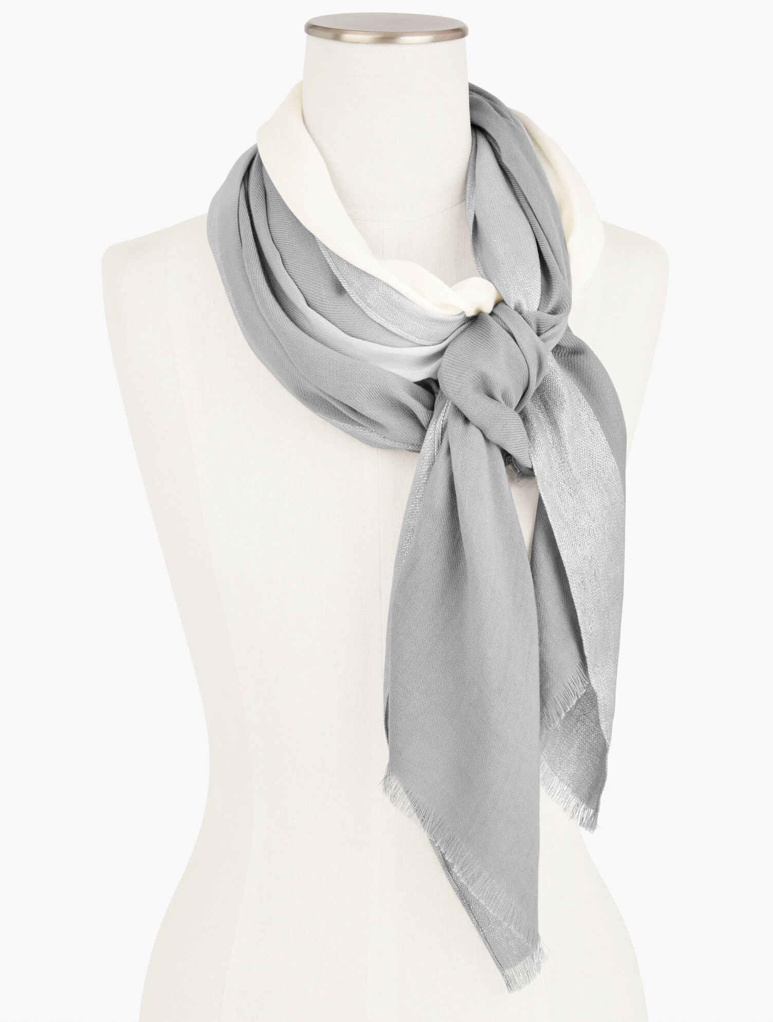 Metallic Border Oblong Scarf | Talbots
