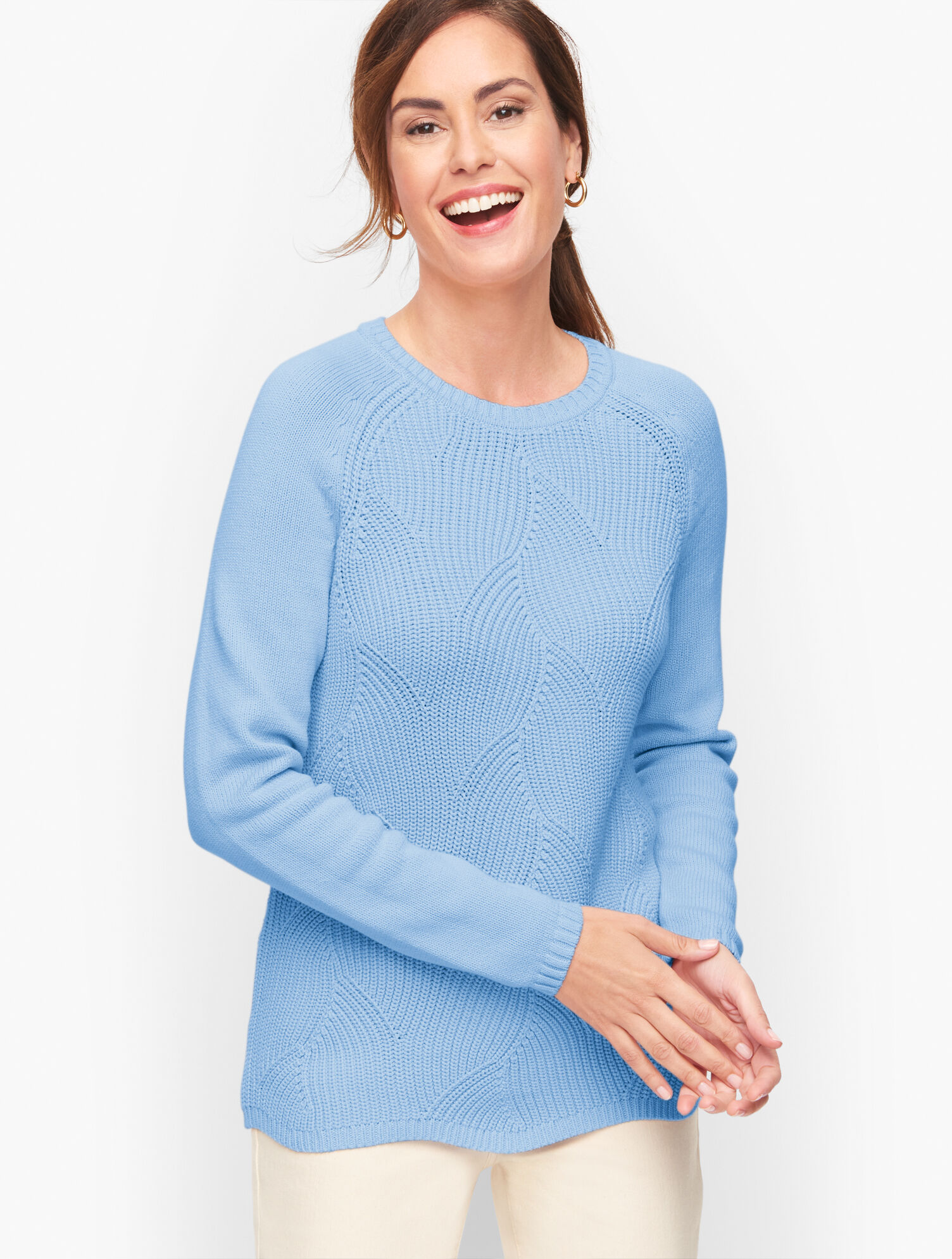 Pointelle Raglan Sweater | Talbots