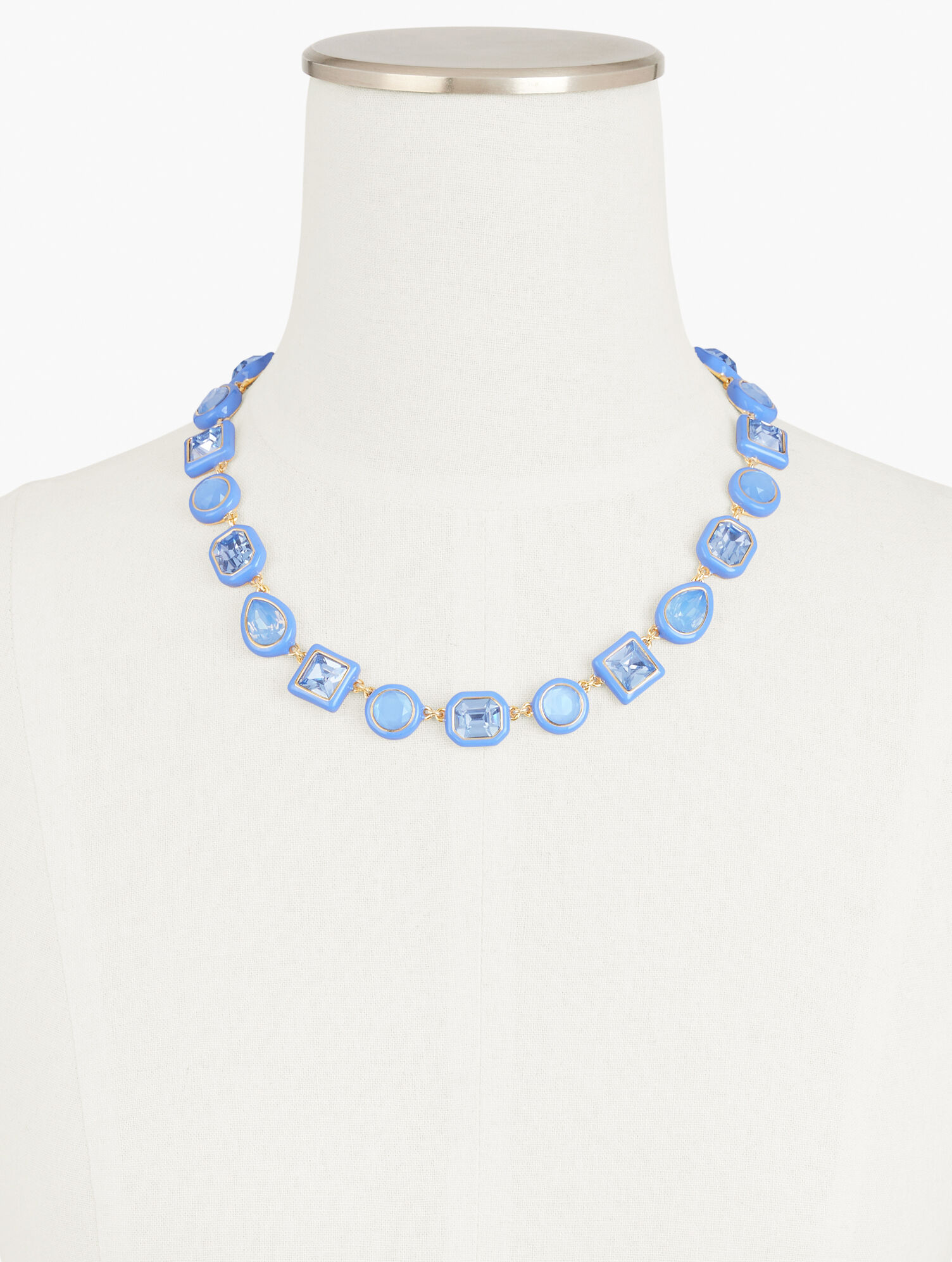 Bezel Set Stone Enamel Necklace | Talbots