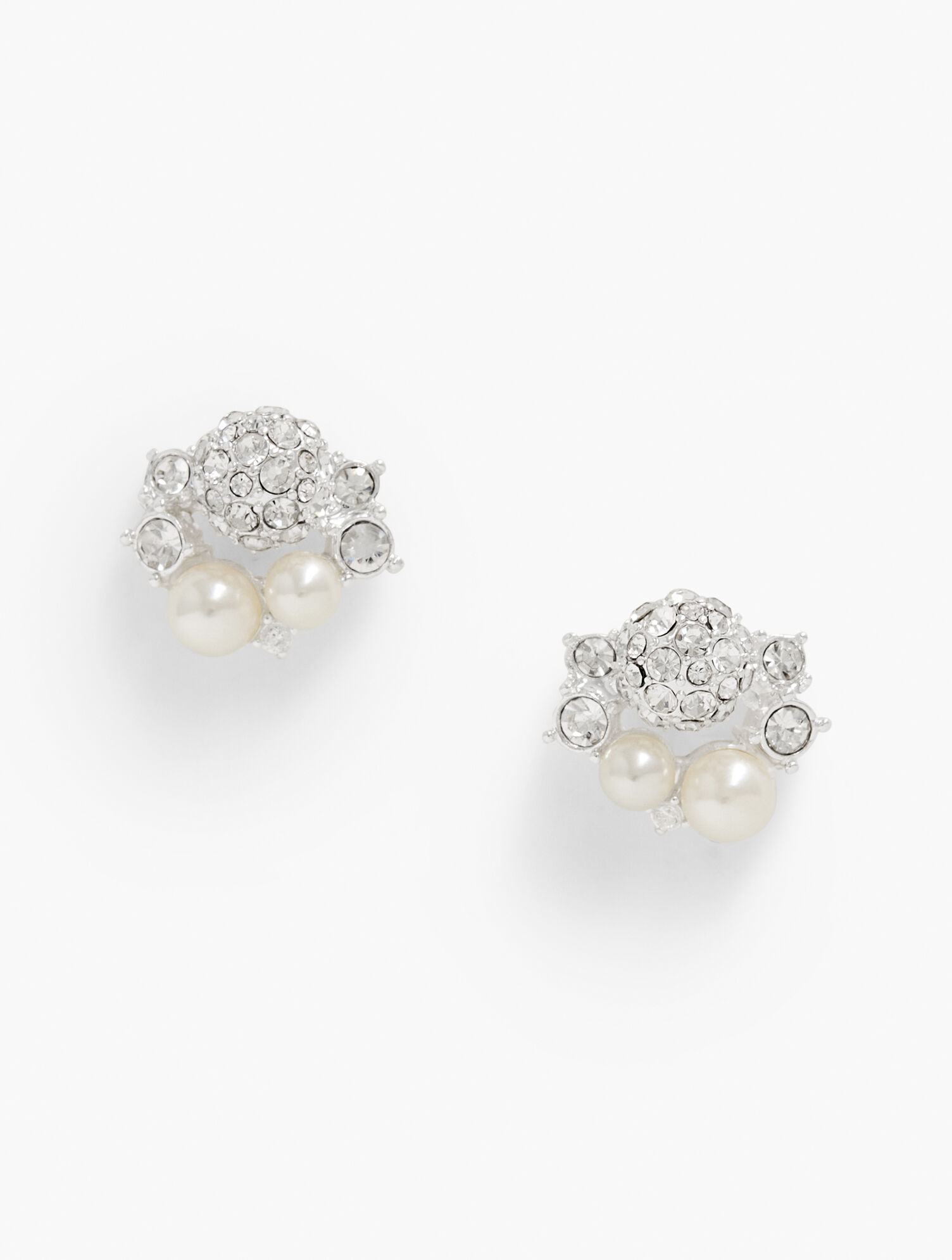 Pearl Crystal Cluster Stud Earrings | Talbots