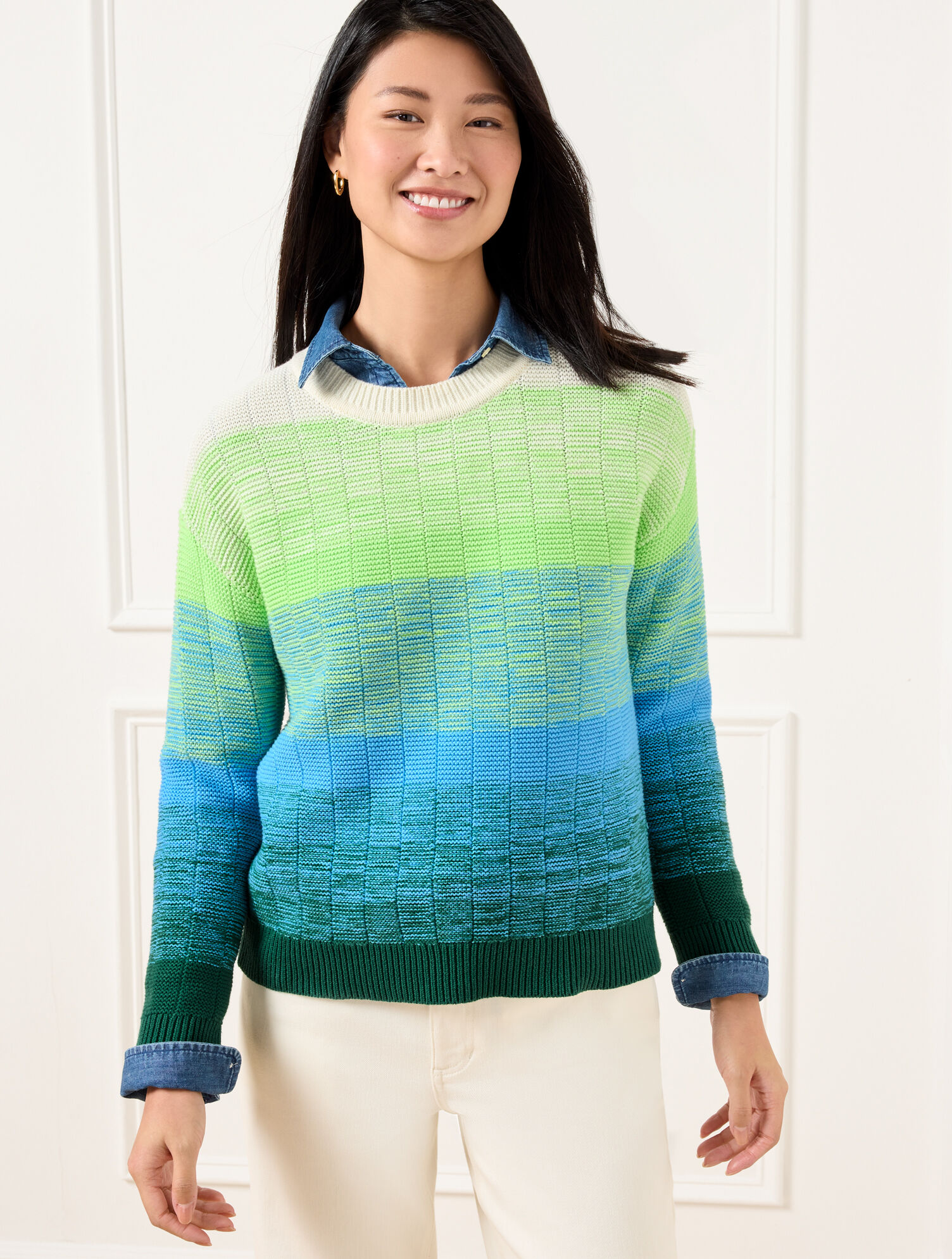 Combed Cotton Sweater - Ombré | Talbots