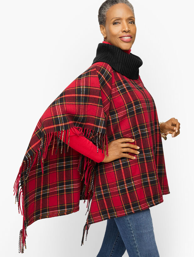 Cowlneck Poncho - Dancing Plaid | Talbots