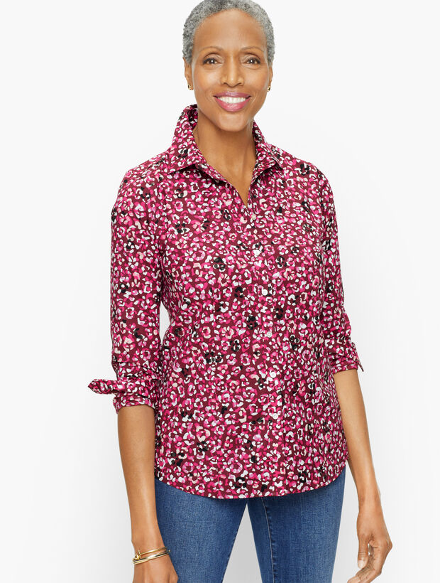 Non-Iron Perfect Shirt - Abstract Leopard | Talbots
