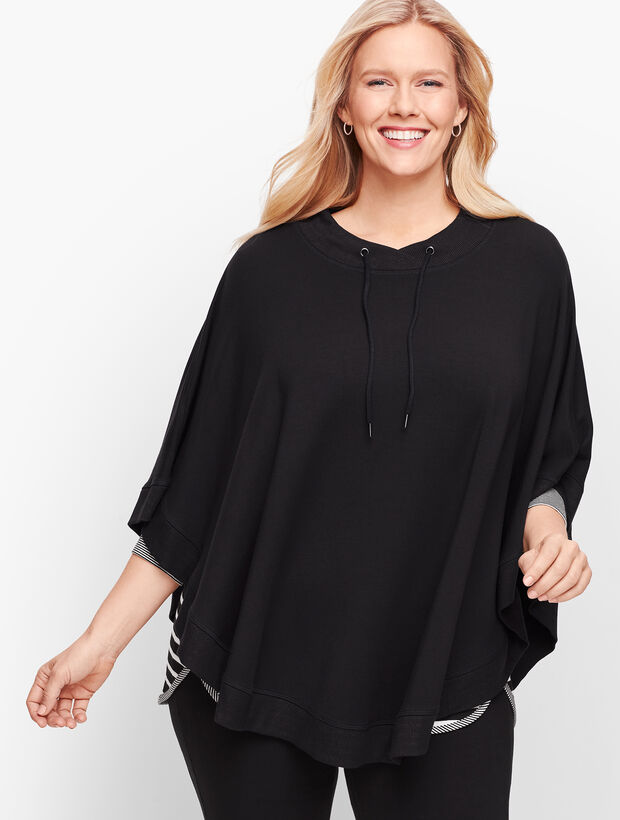 Plus Size Fleece Drawcord Poncho | Talbots