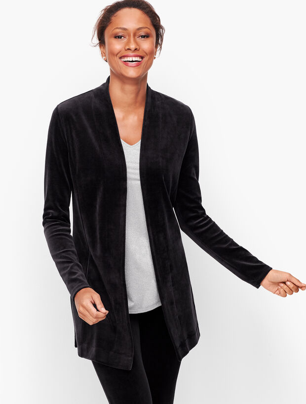 Luxe Velour Open Cardigan | Talbots