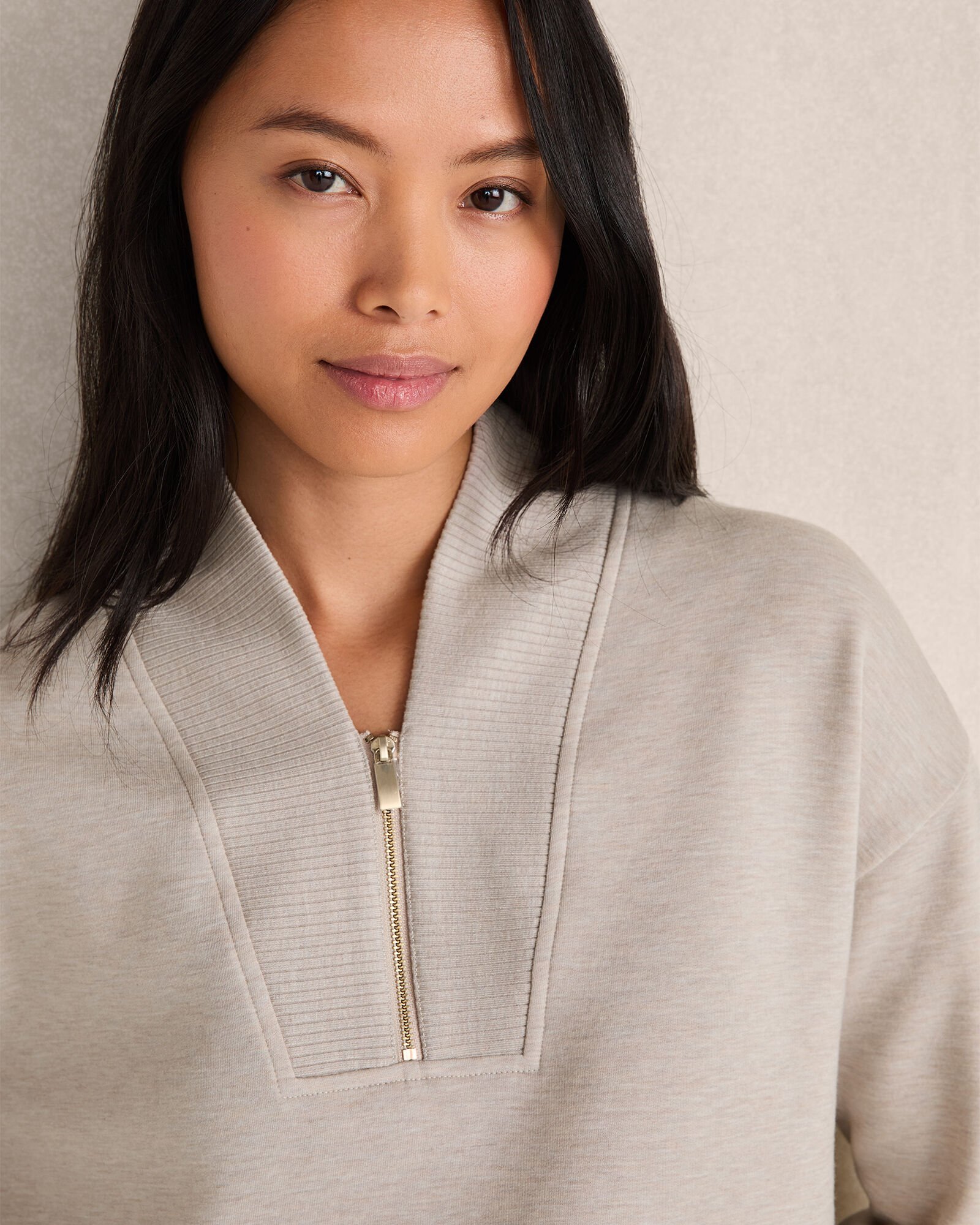 Fleece Quarter-Zip Tunic Pullover | Haven Well Within