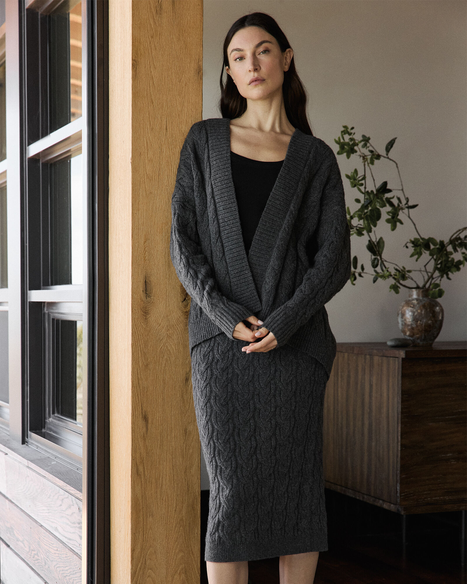 Organic Cotton Blend Cable Cocoon Cardigan | Haven Well Within