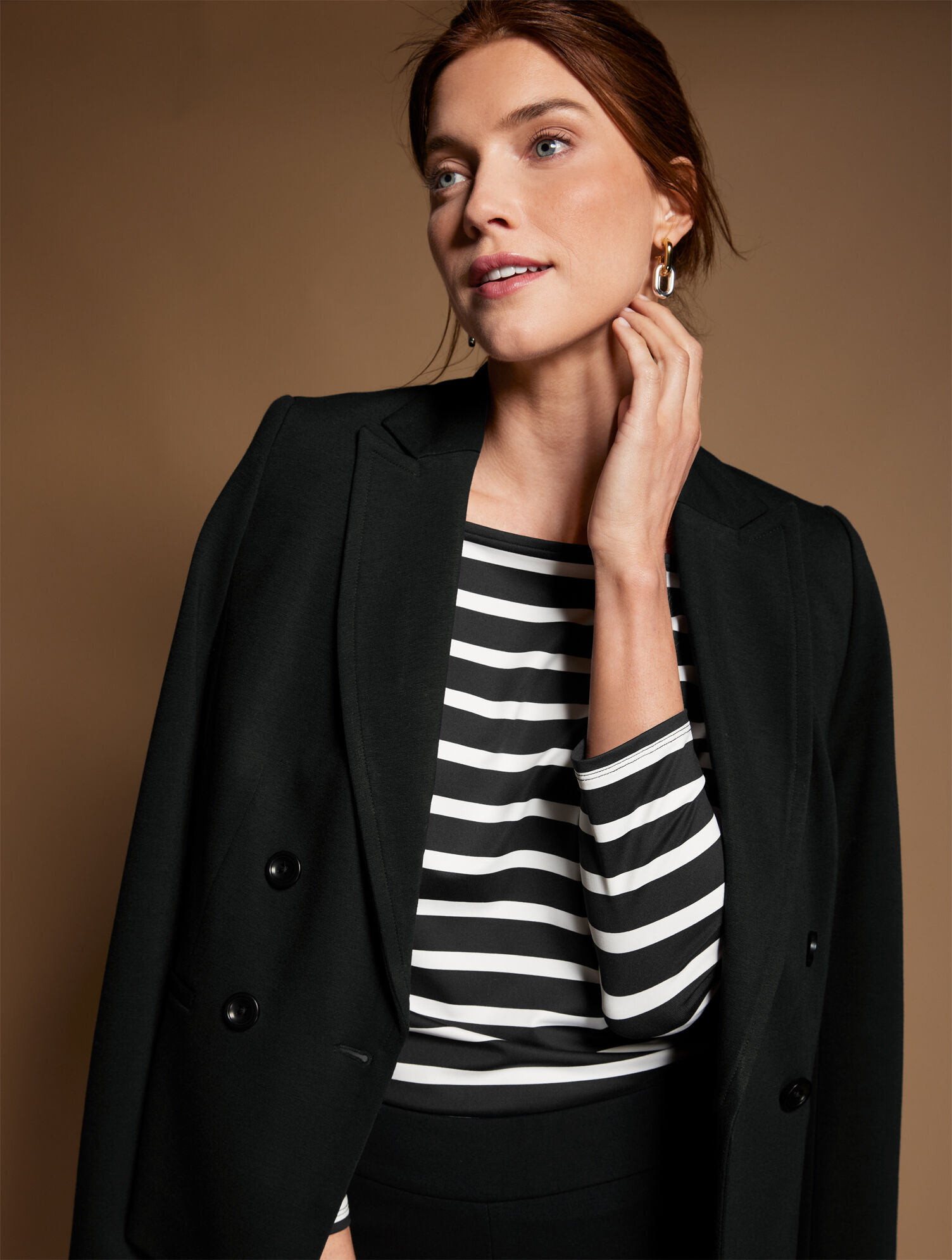 Luxe Italian Knit Double Breasted Blazer | Talbots