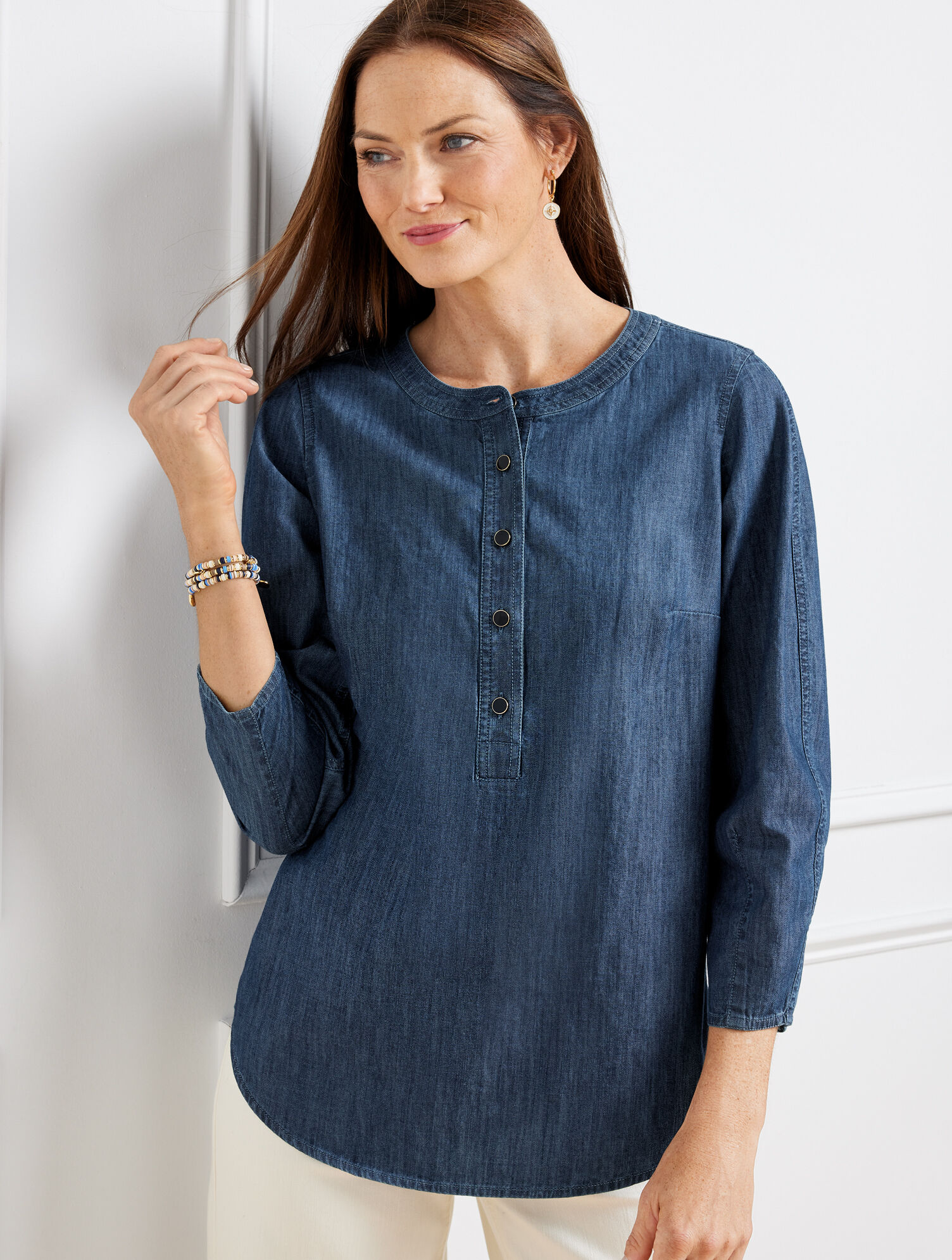 Denim Popover - Indigo Rinse Wash | Talbots