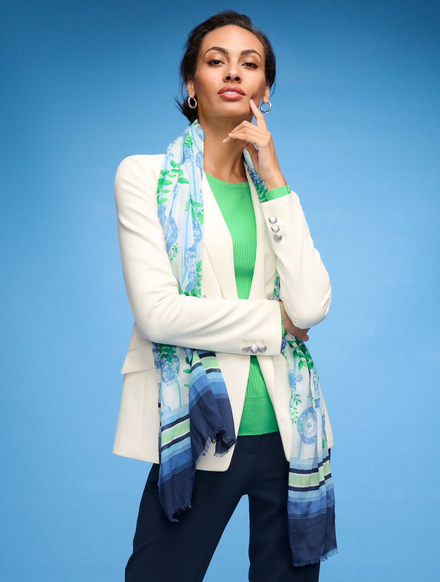 Pottery Floral Oblong Scarf | Talbots