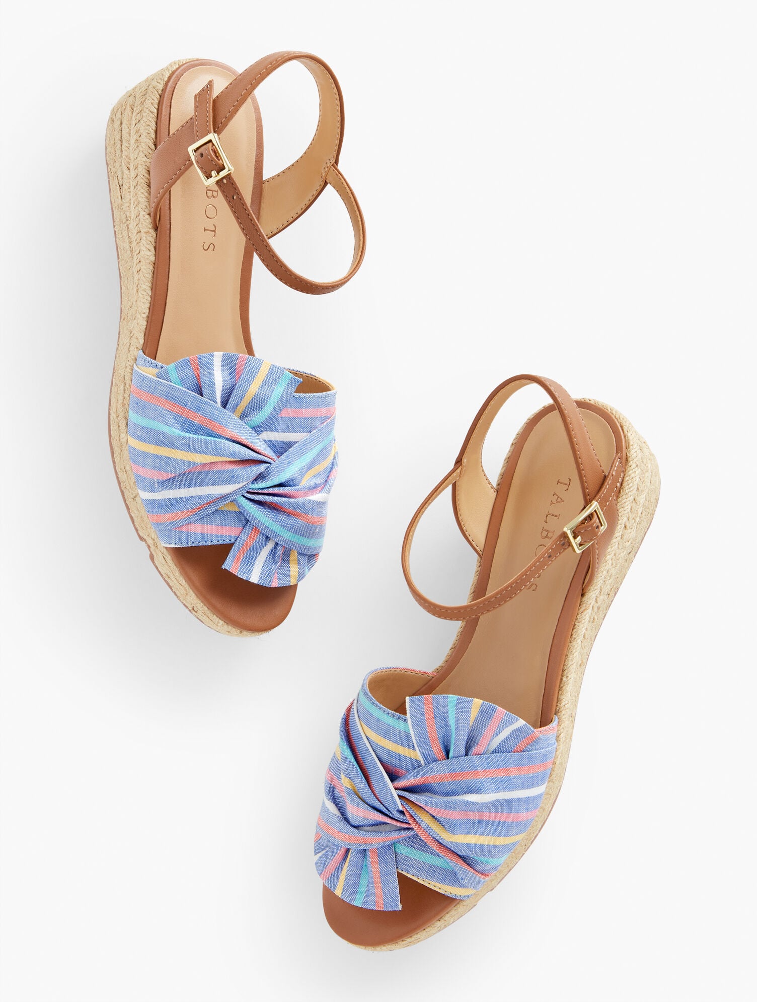 Pamela Twist Stripe Espadrille Wedges | Talbots