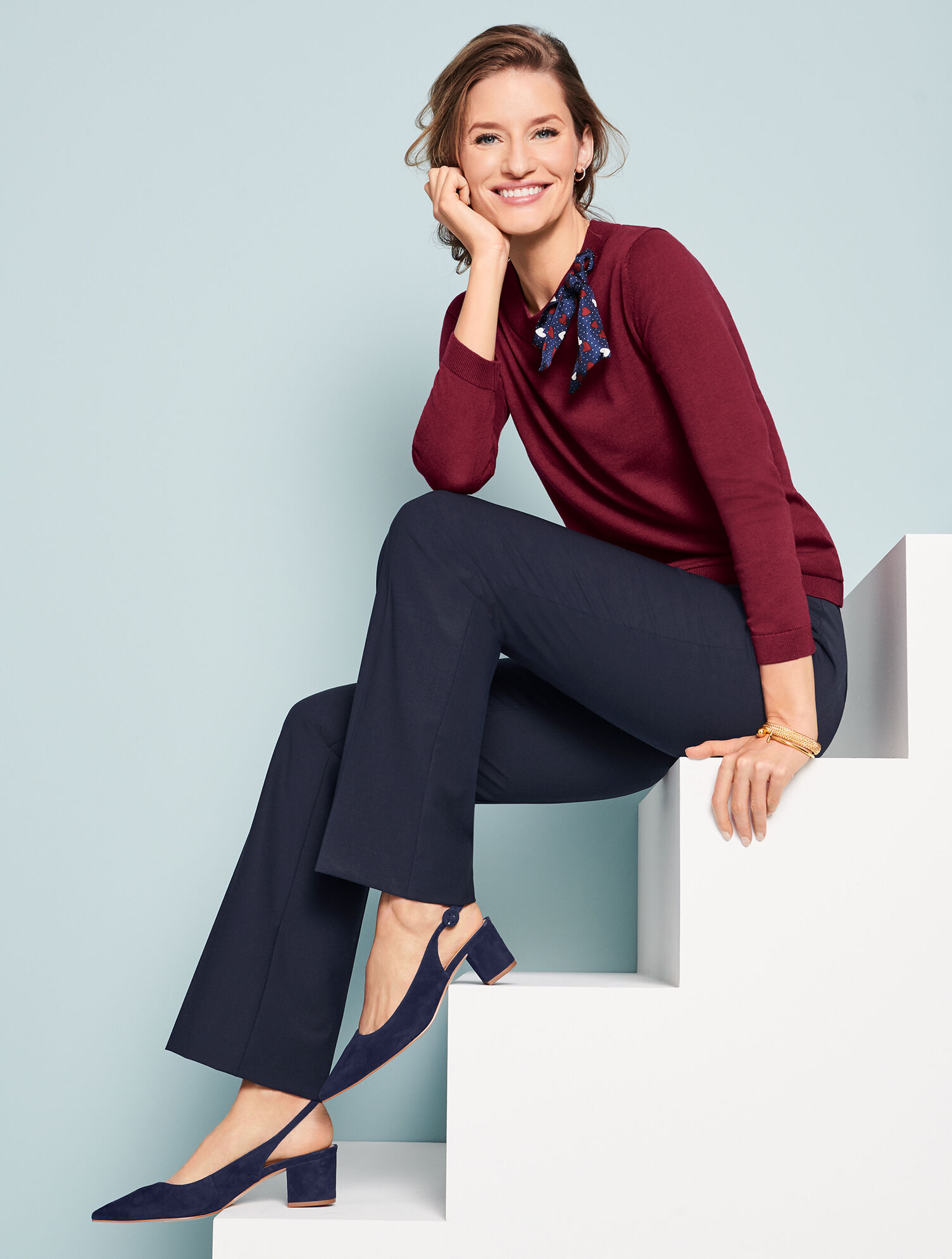 Heart Scarf Detail Sweater | Talbots