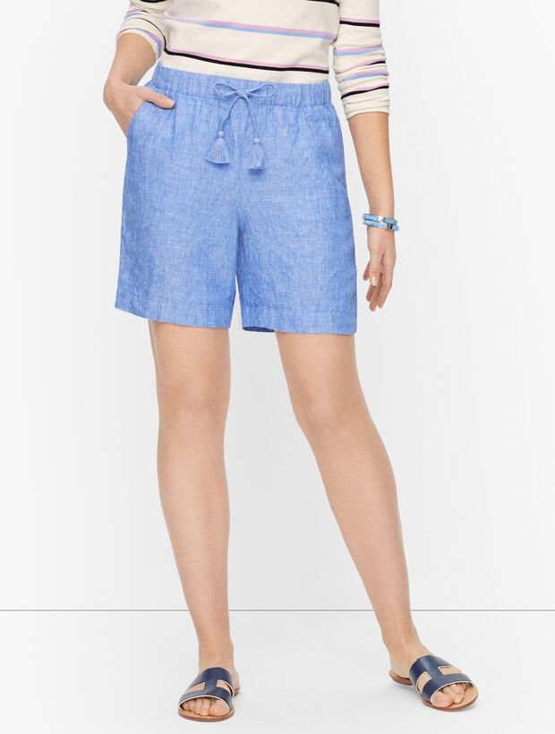 Washed Linen Beach Shorts - Cross Dyed | Talbots