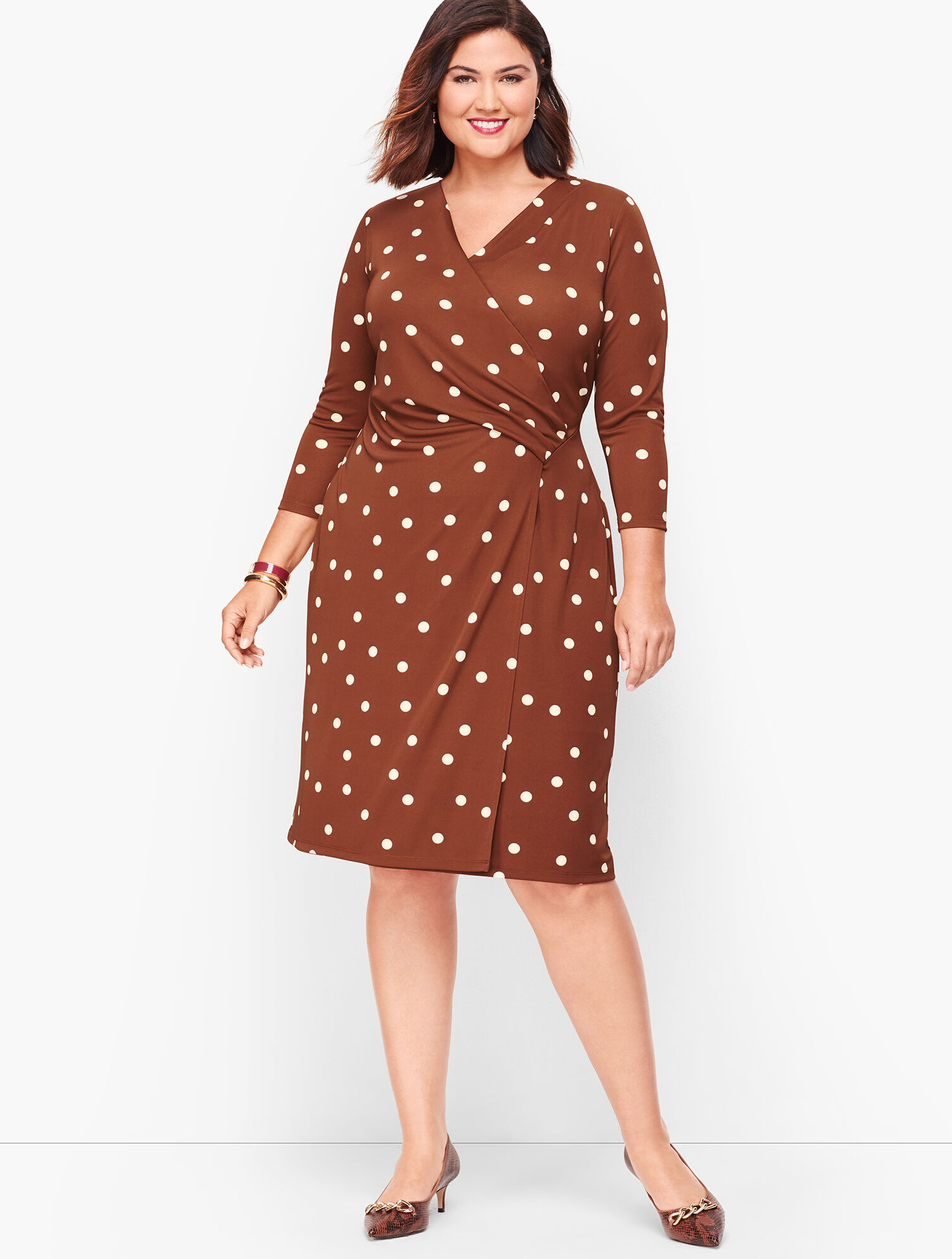 Plus Size Faux Wrap Dress | Talbots