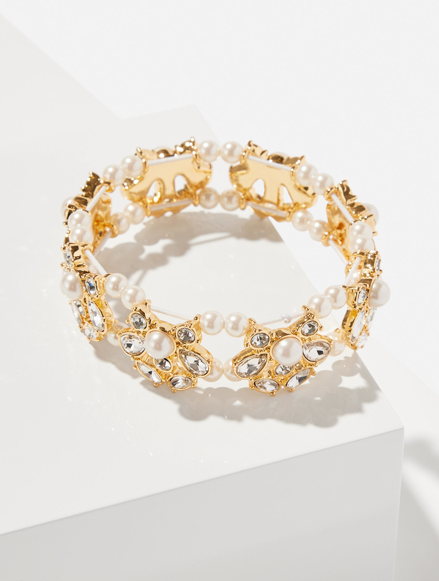 Embellished Pearl Stretch Bracelet | Talbots