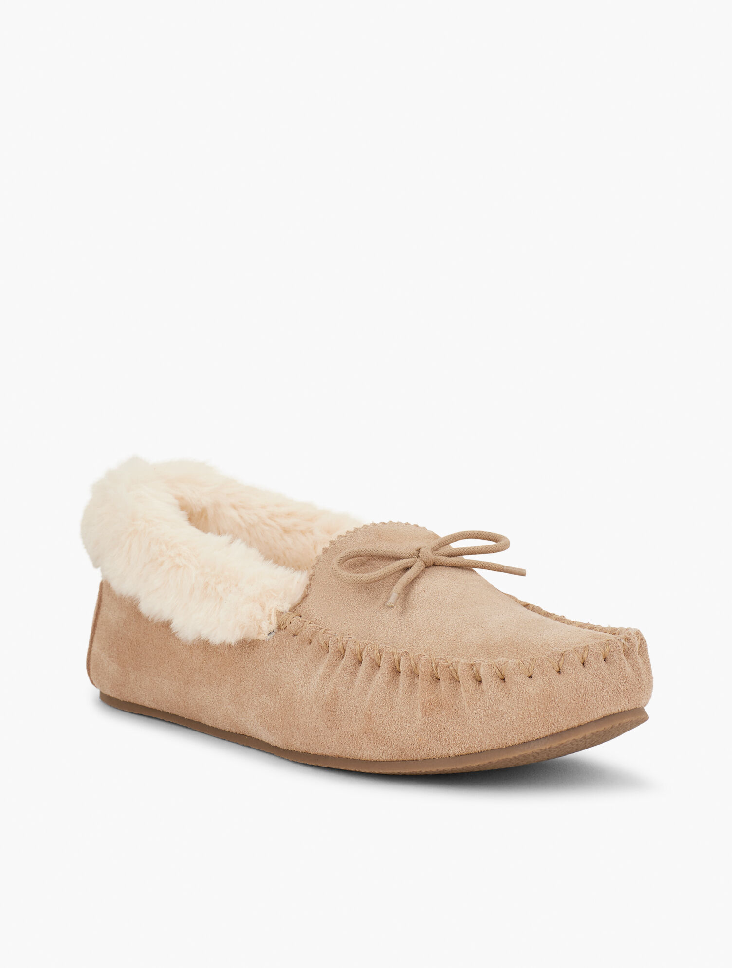Ruby Bow Suede Moccasins | Talbots