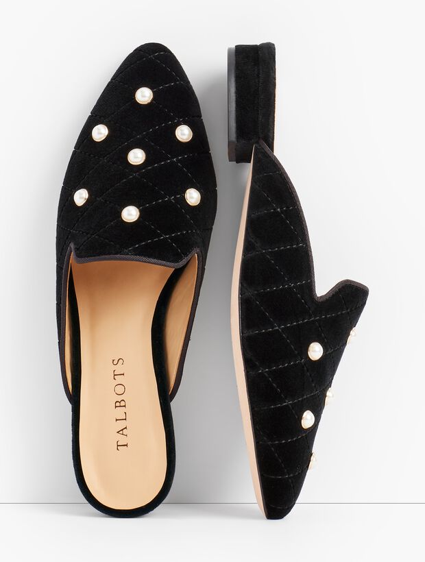 Edison Pearl-Embellished Mules | Talbots