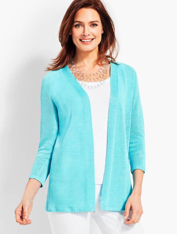 No-Close Linen Cardigan | Talbots